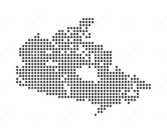 Canada - Dotted Map. Map Formed by Dots Stock Illustration ...