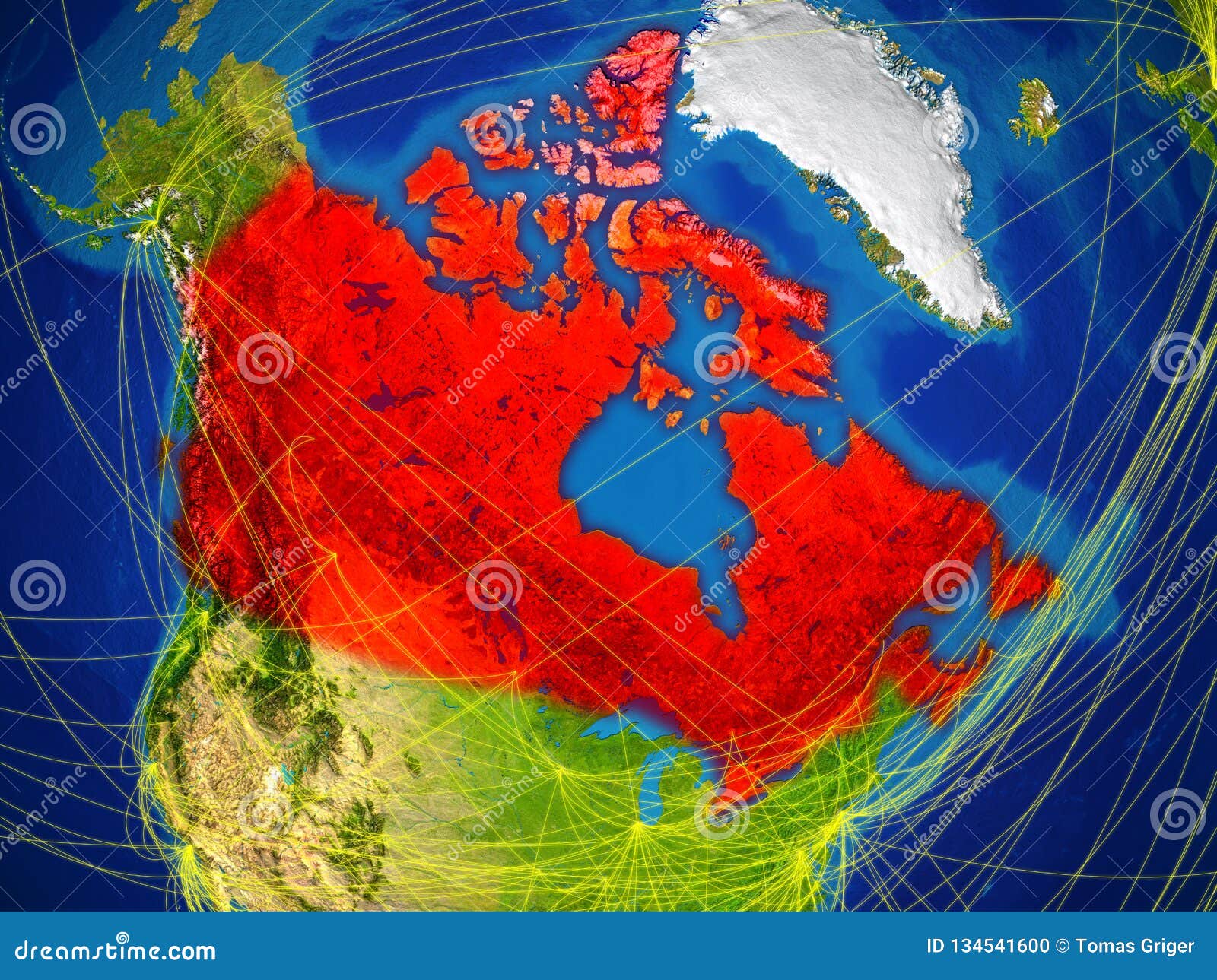 Canada on Earth with Network Stock Photo - Image of blue, communication ...