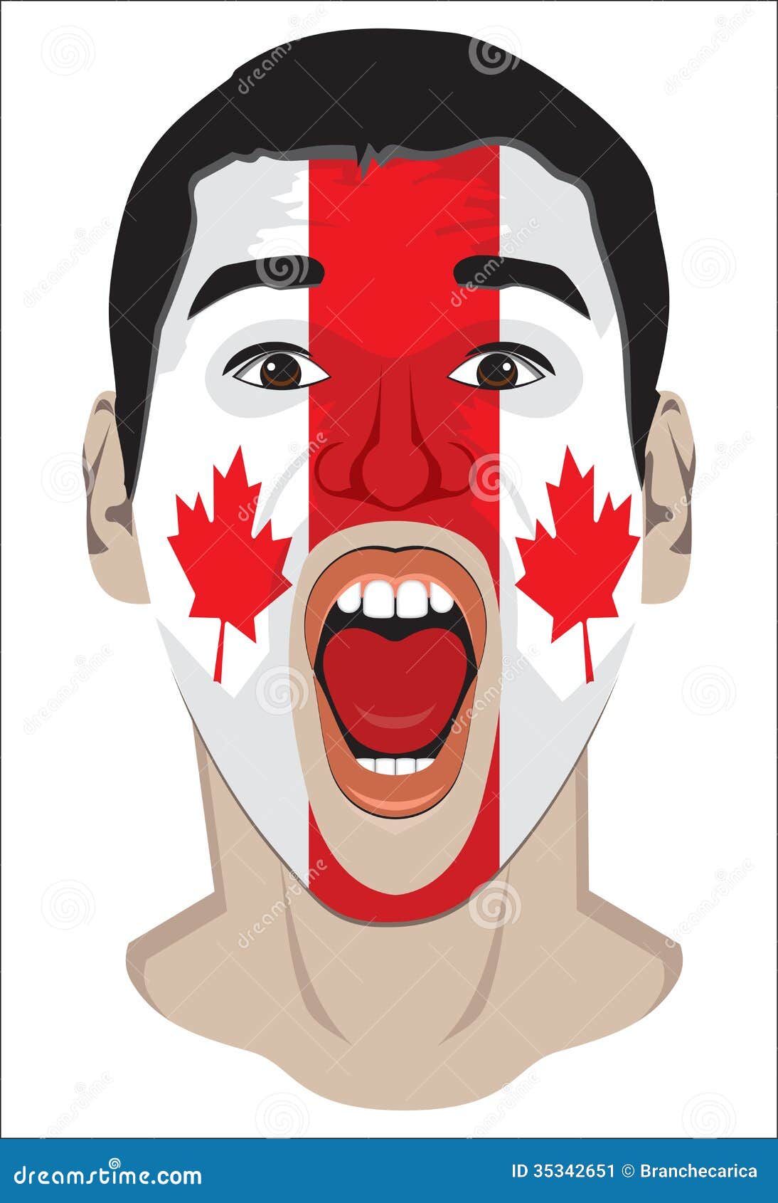 Canada fan face stock vector. Illustration of football - 35342651