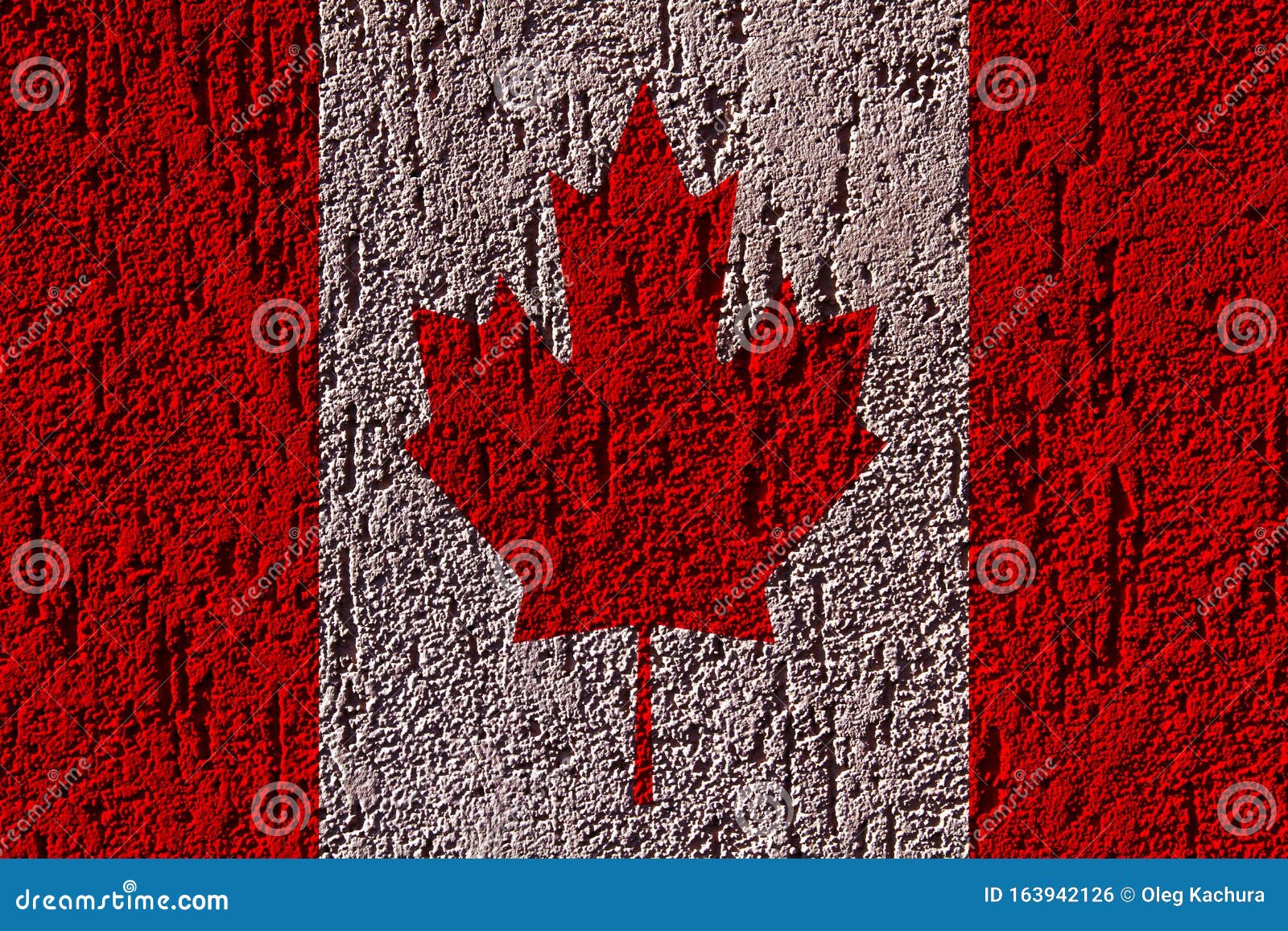 Canada Flag on a Background Wall Texture. the Concept of Design ...