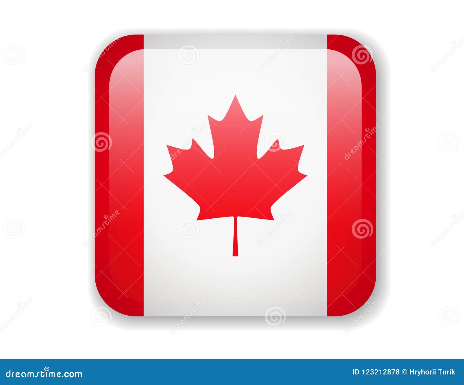 Canada Flag. Bright Square Icon on a White Background Stock ...