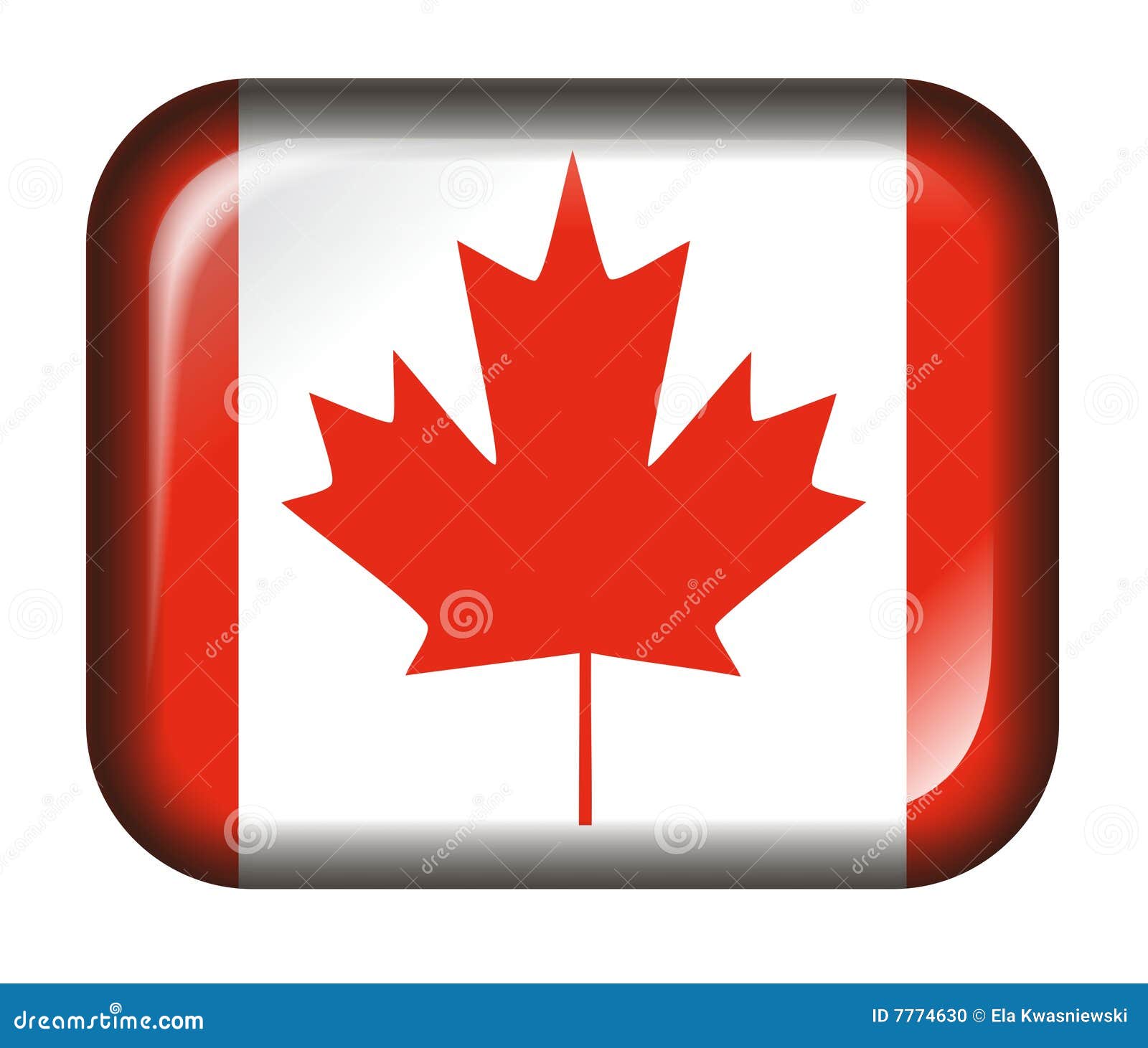 Canada Flag Button 3d Effect Isolated in White Stock Illustration ...