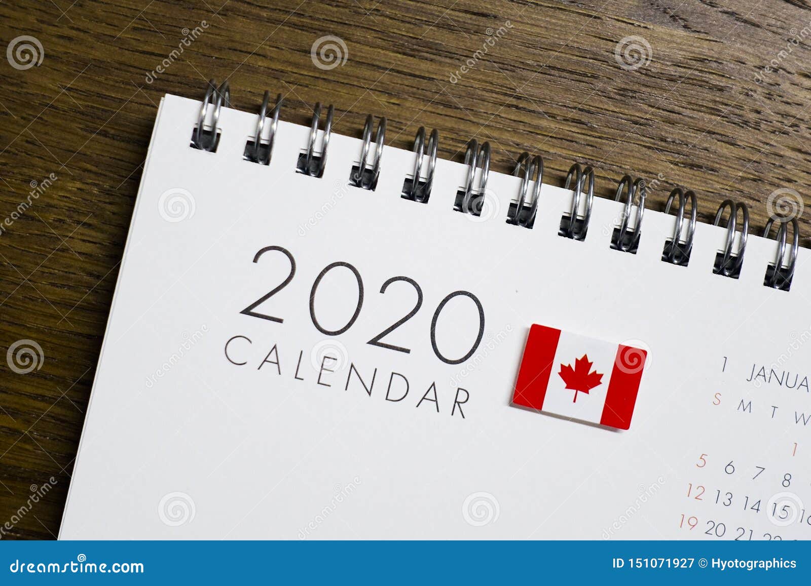 Canada Flag on 2020 Calendar Stock Image - Image of canada, diary ...