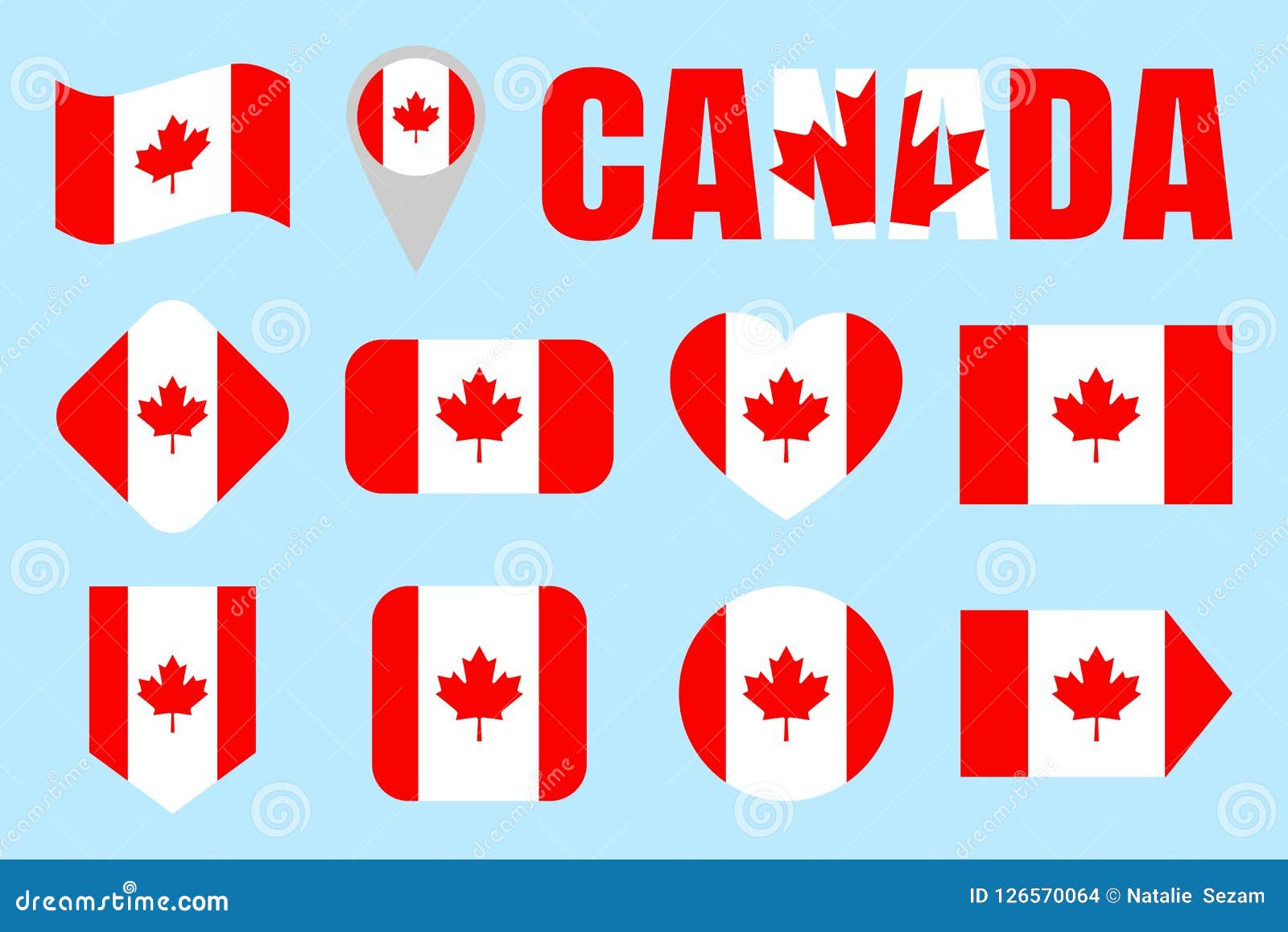 Canada Flag Collection. Canadian Flags Set. Vector Flat Isolated Icons ... Canada Flag Collection. Canadian Flags Set. Vector Flat Isolated Icons ...