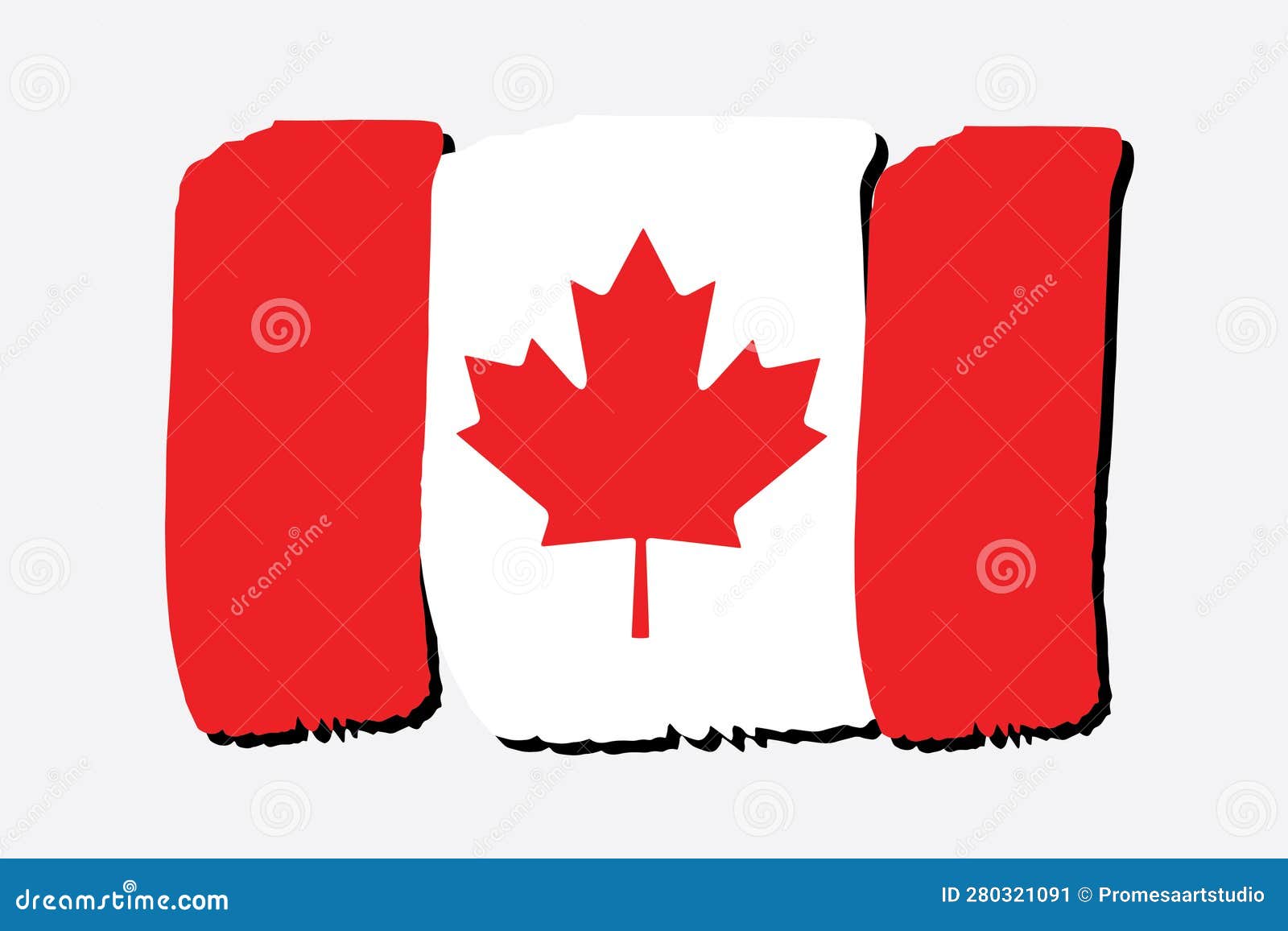 Canada Flag with Colored Hand Drawn Lines in Vector Format Stock ...