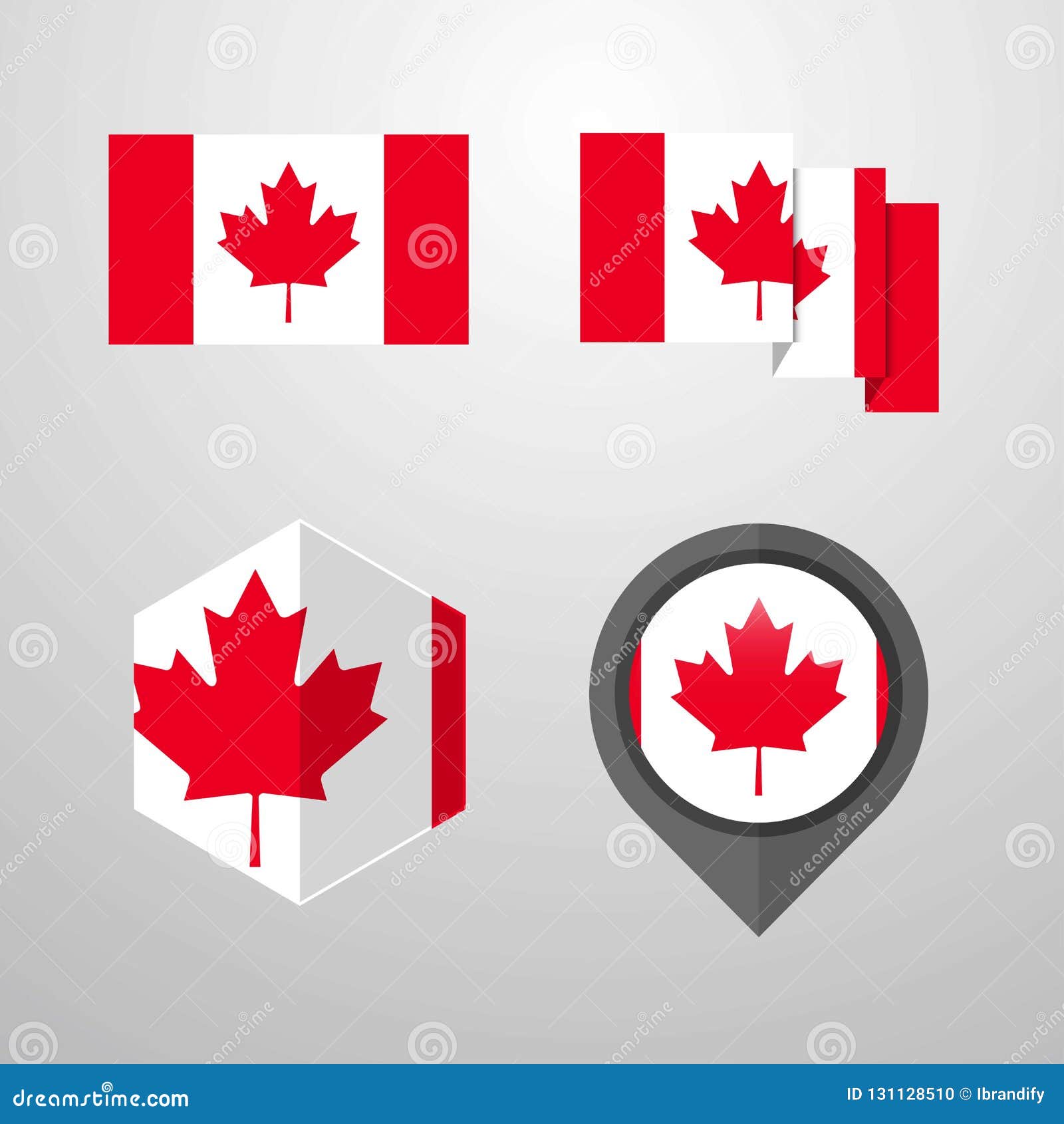 Canada Flag Design Set Vector Stock Vector - Illustration of icon, logo ...