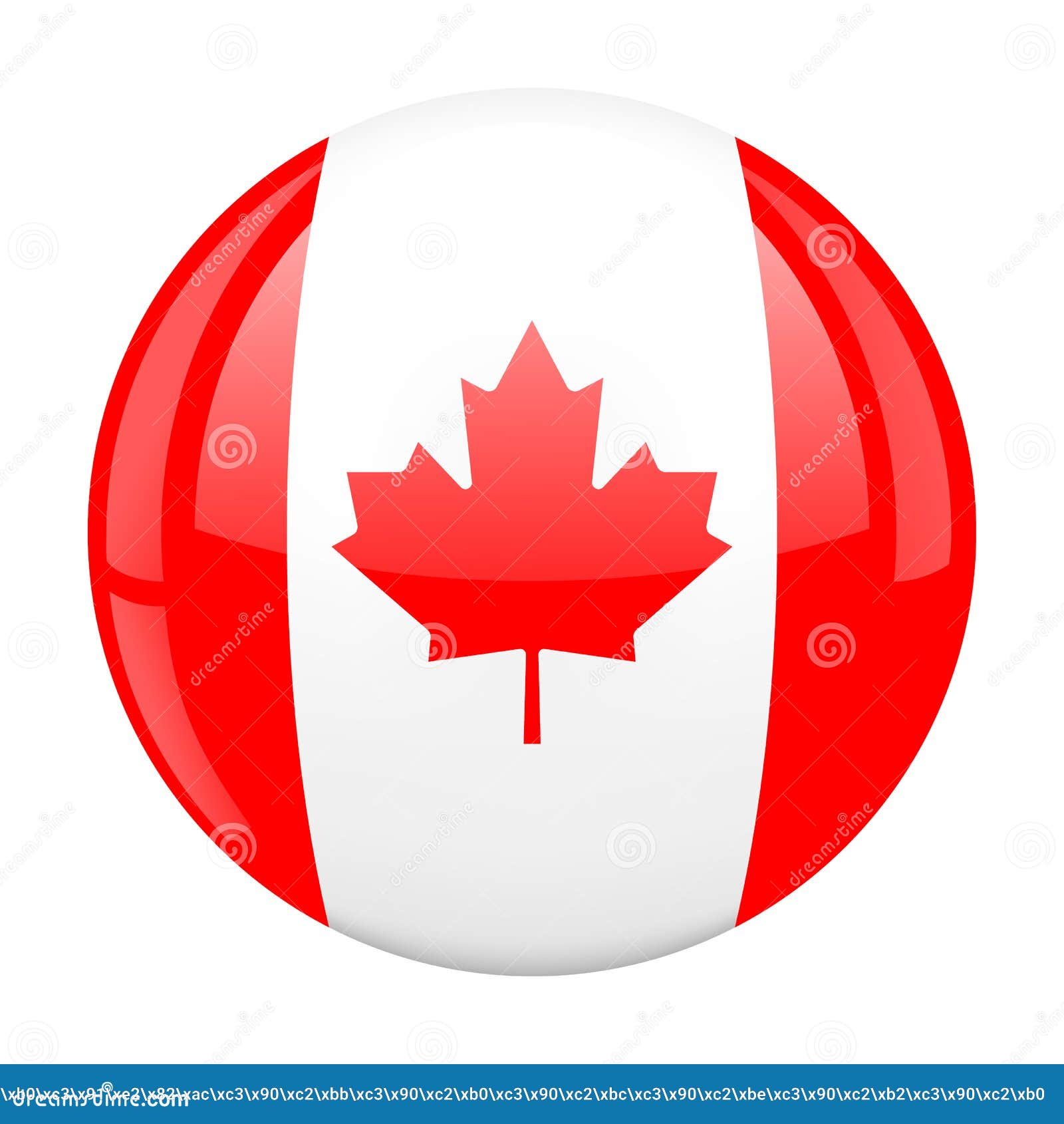 Canada Flag Glossy Button 3D Vector Simple Multicolored Stock Vector ...