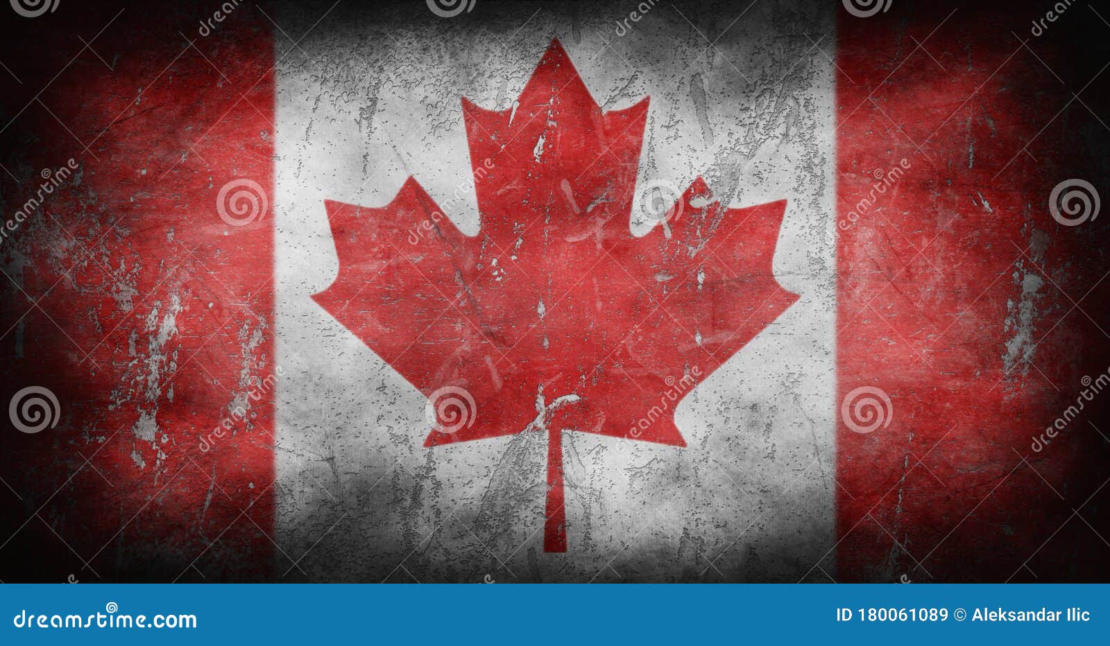 Canada Flag with Grunge Texture 3D Illustration Stock Illustration ...