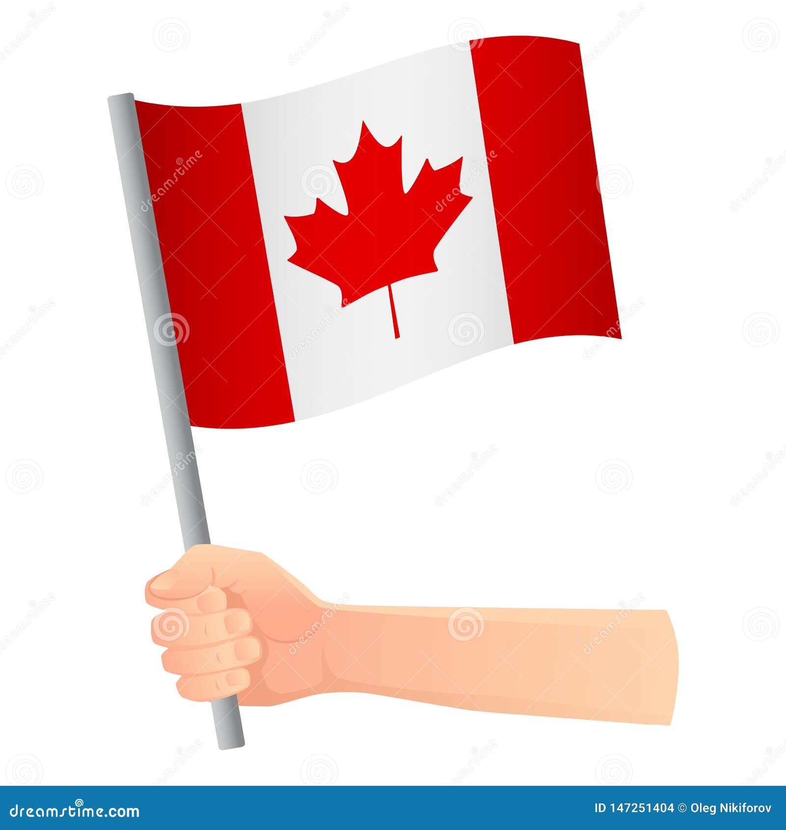 Canada flag in hand stock illustration. Illustration of icon - 147251404