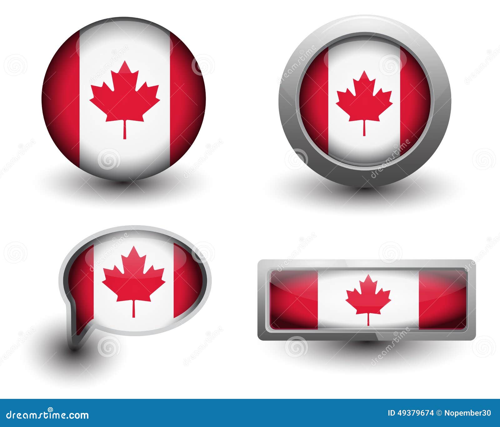 Canada Flag Icons stock vector. Illustration of banner - 49379674