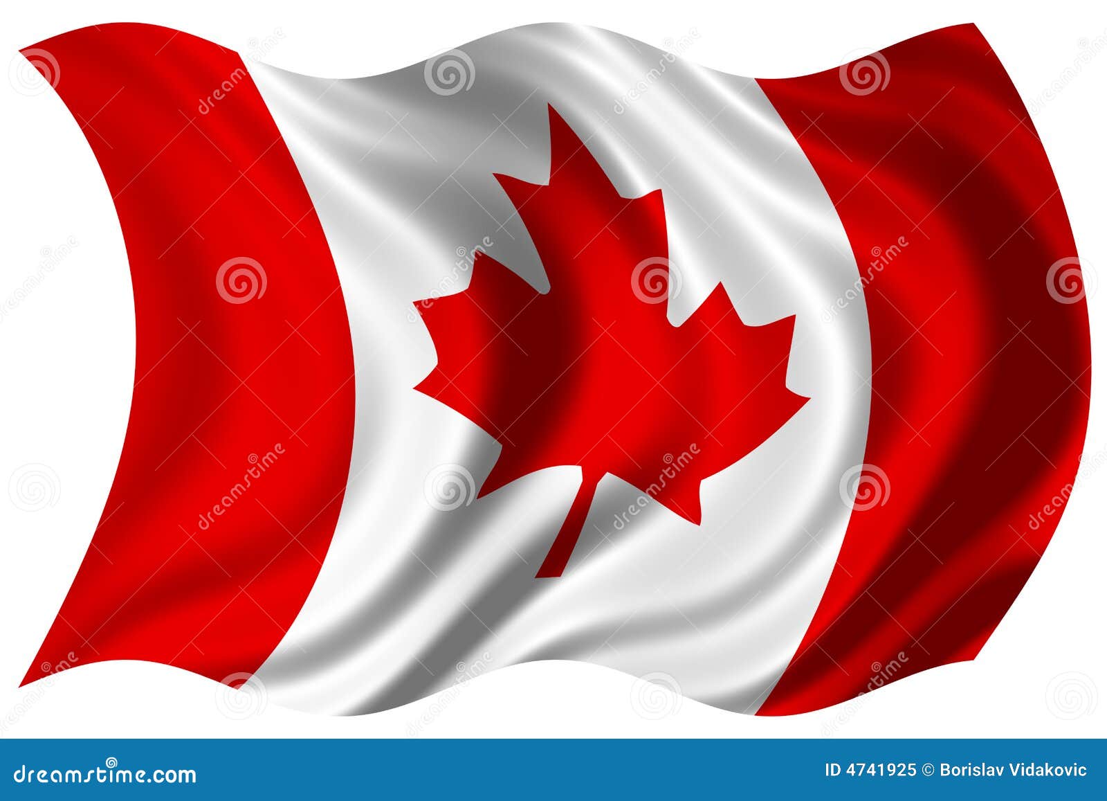 Canada flag isolated stock illustration. Illustration of canada - 4741925