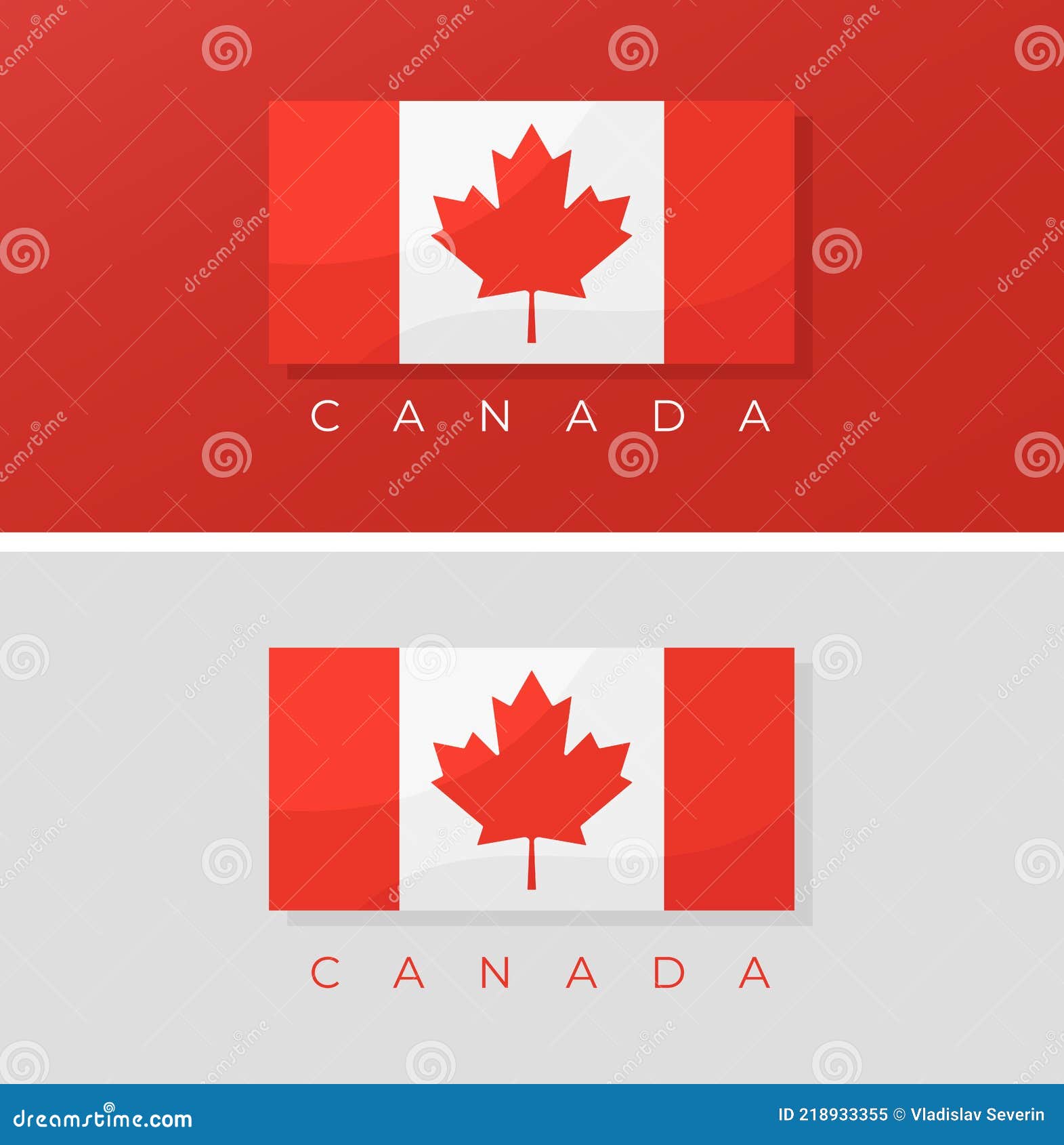 Canada Flag Isolated on Red and White Background Stock Vector ...