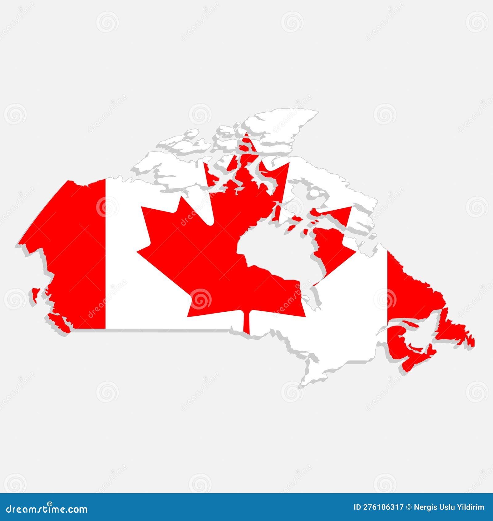 Canada flag map stock vector. Illustration of canada - 276106317