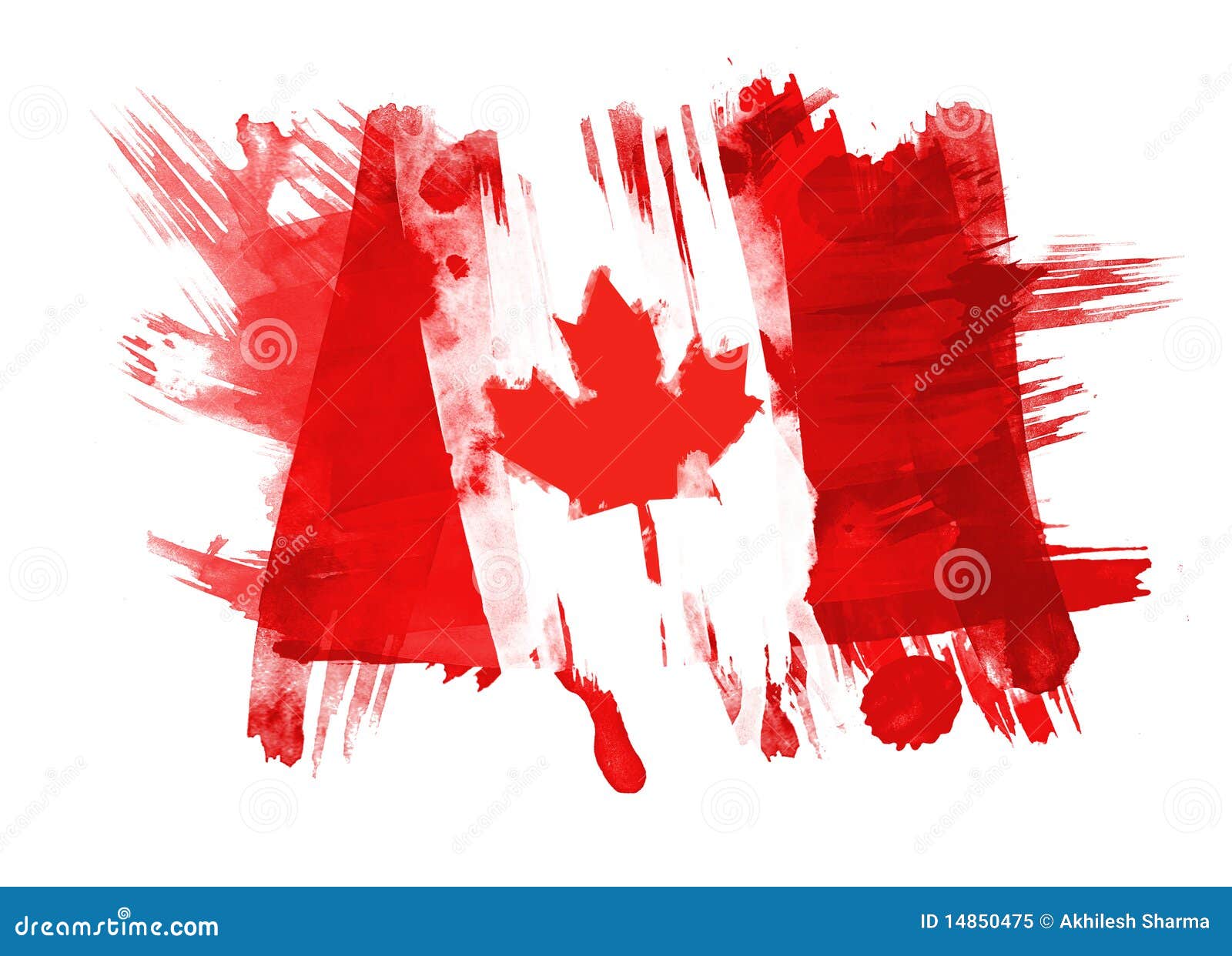 Canada Flag painted stock illustration. Illustration of strokes - 14850475