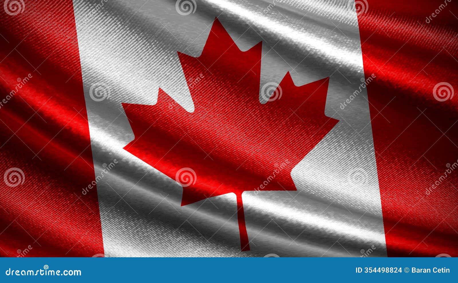 Canada Flag with Realistic Silky Wave Texture Stock Photo - Image of ...
