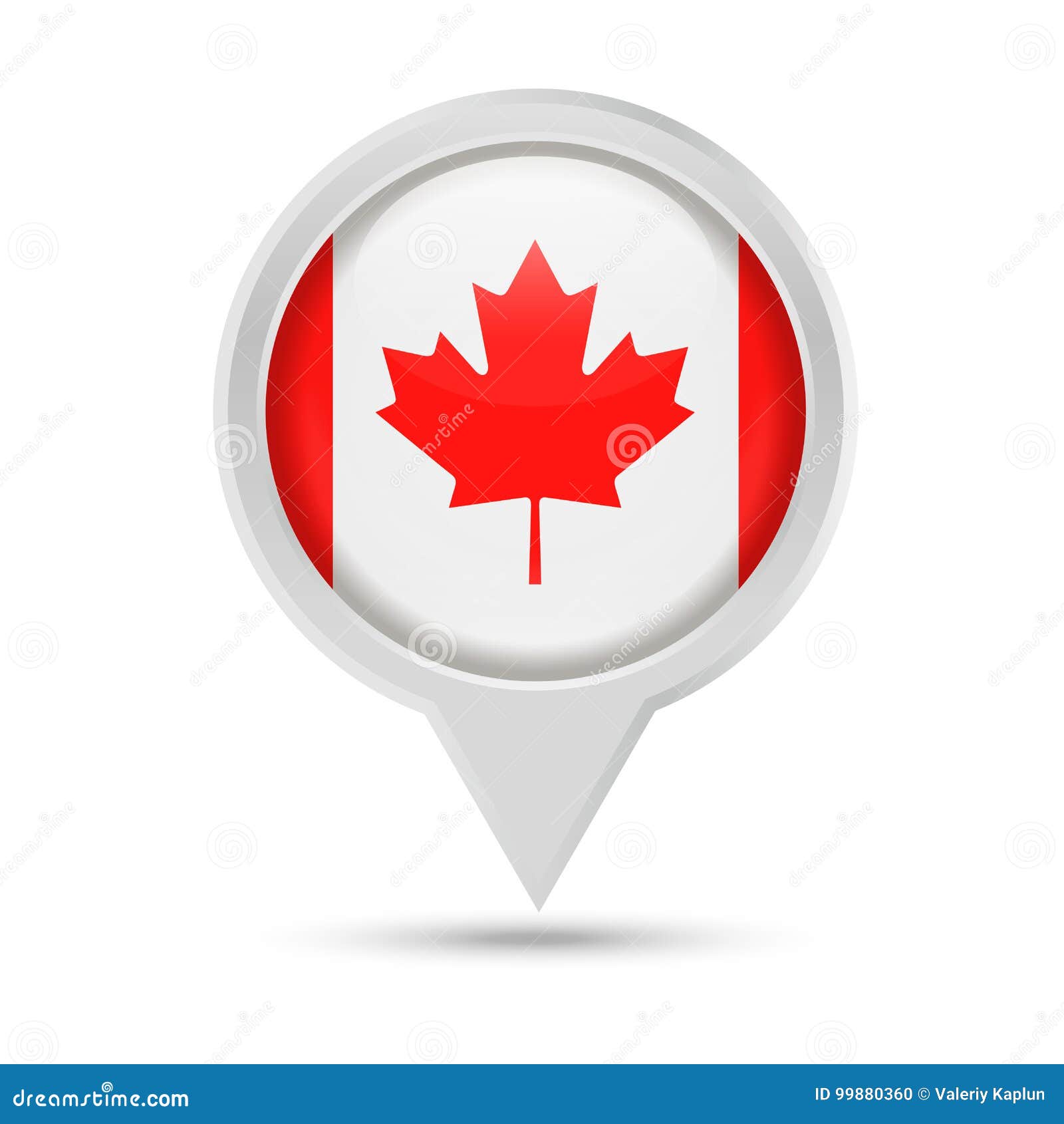 Canada Flag Round Pin Vector Icon Stock Illustration - Illustration of ...