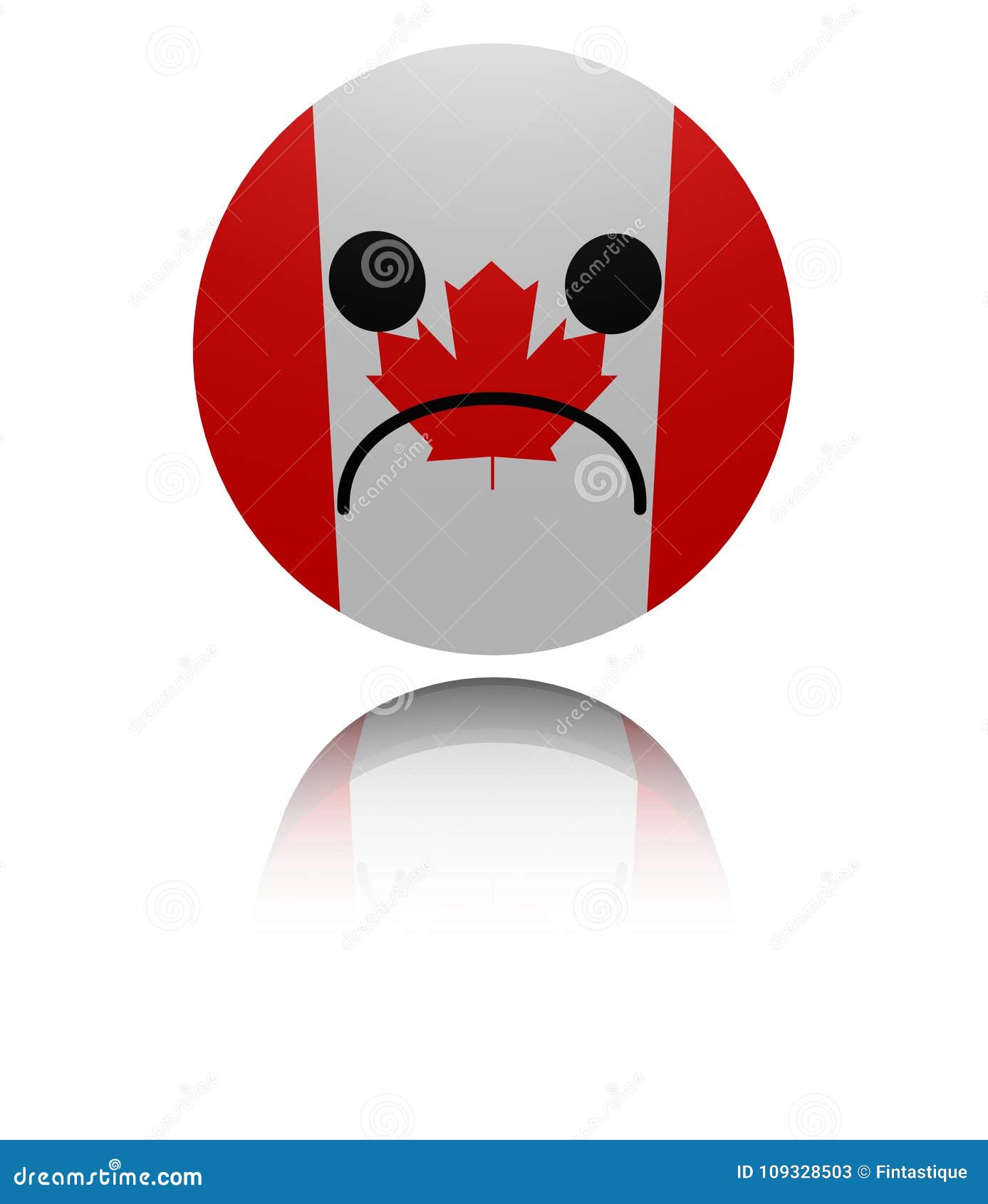 Canada Flag Sad Icon with Reflection Illustration Stock Illustration ...