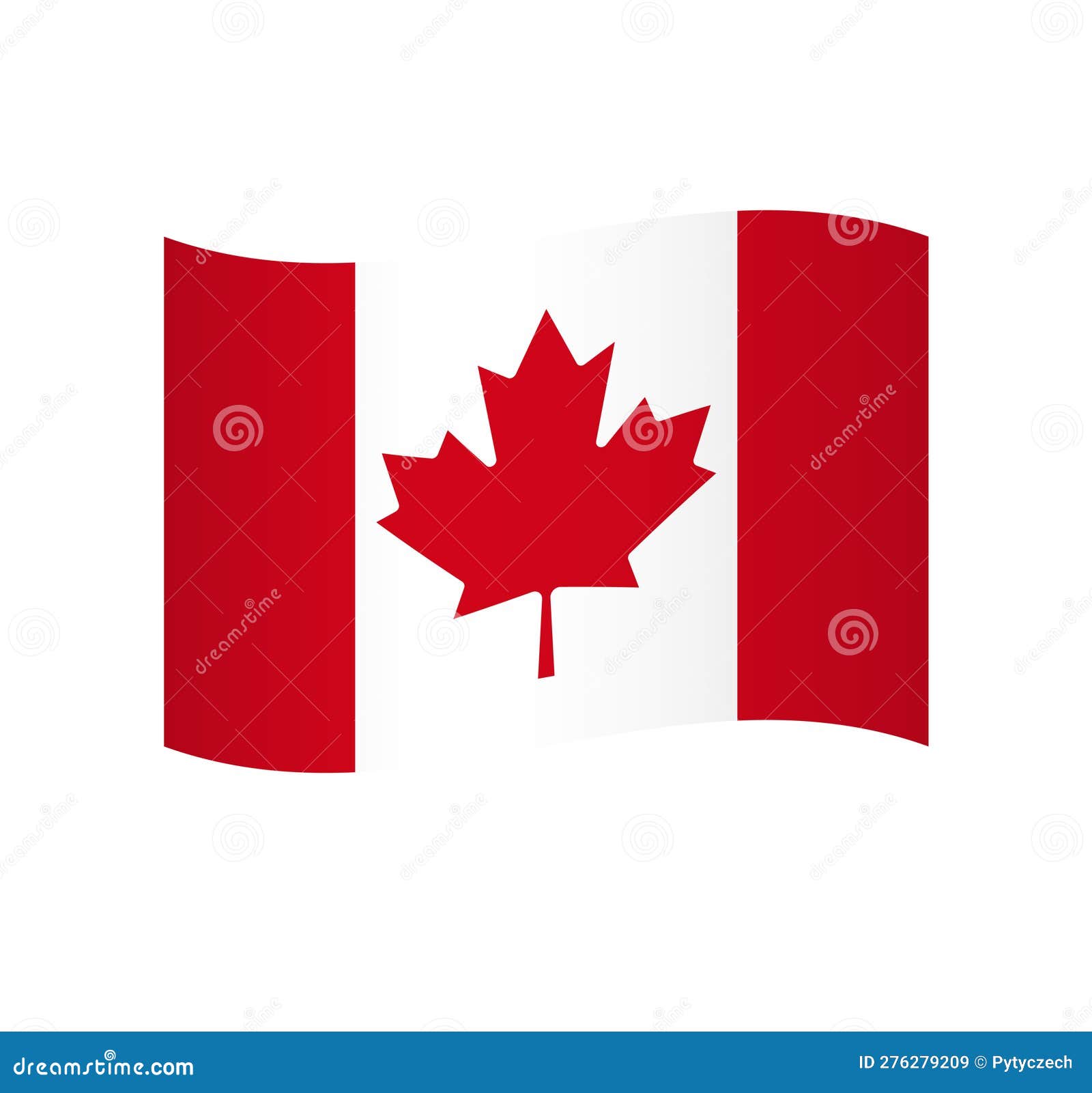 Wavy vector flag of Canada stock vector. Illustration of canada - 276279209
