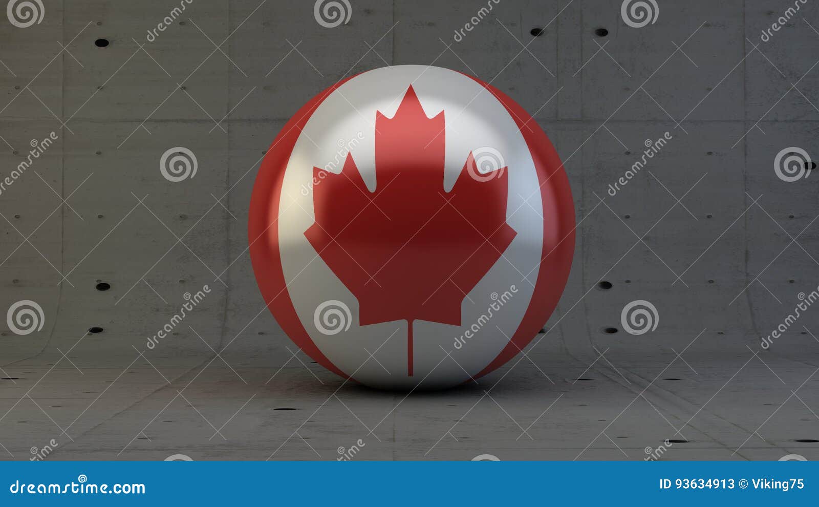 Canada Flag Sphere Icon in Concrete Room Stock Illustration ...