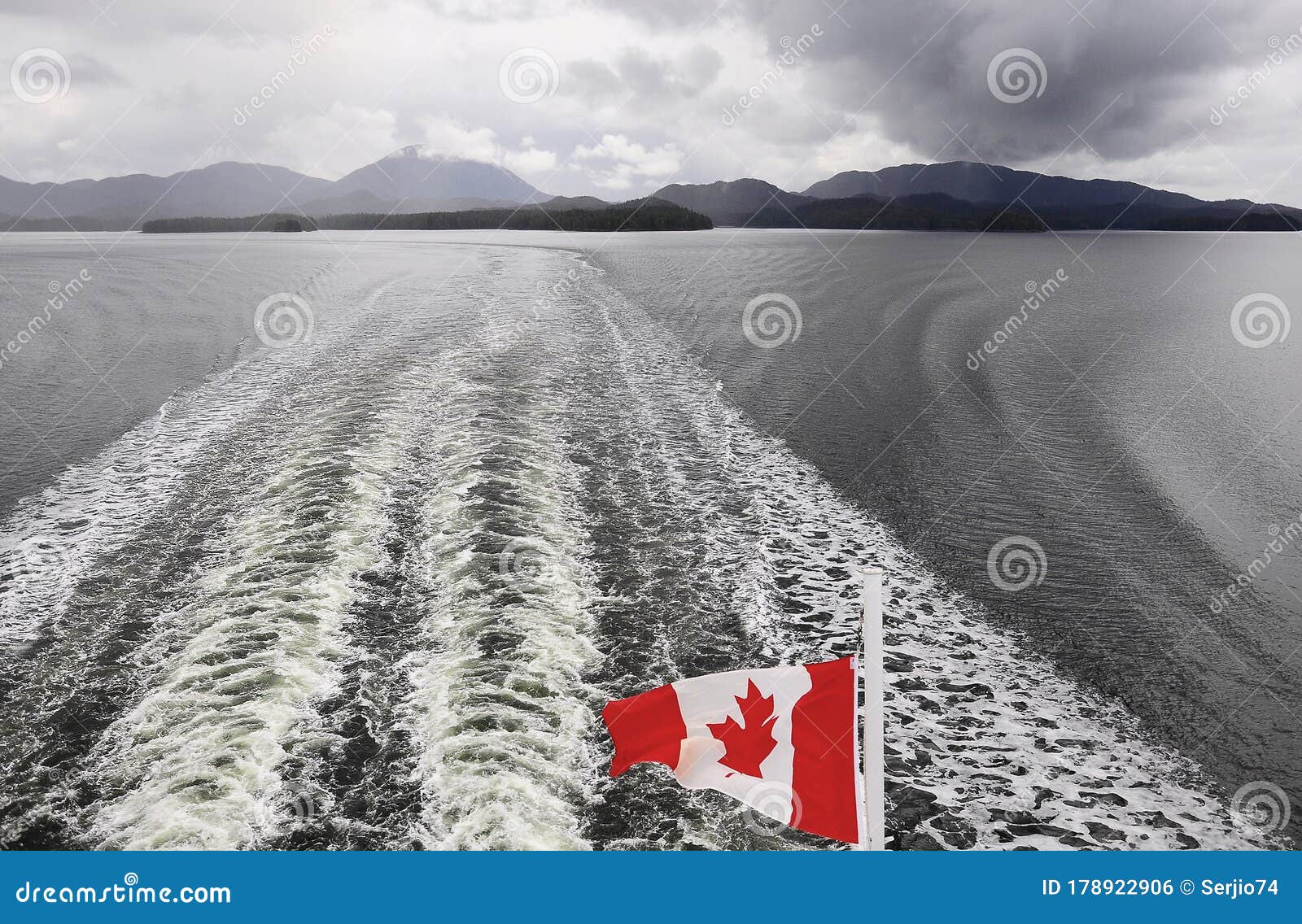 Canada Flag on the Ocean Background Stock Photo - Image of america ...