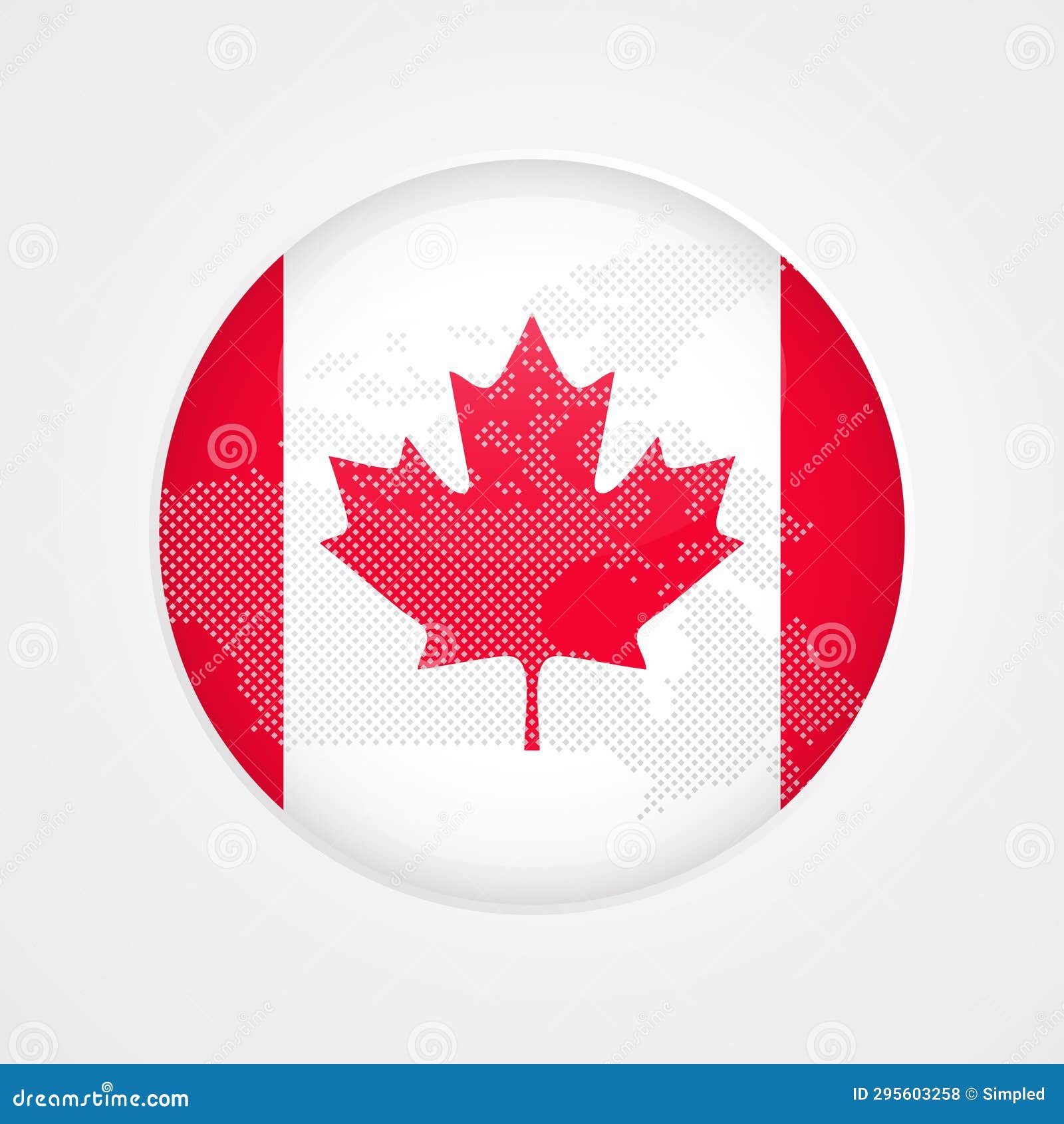Canada Flag Vector Sign. Isolated Canadian Circle Symbol Stock Vector ...
