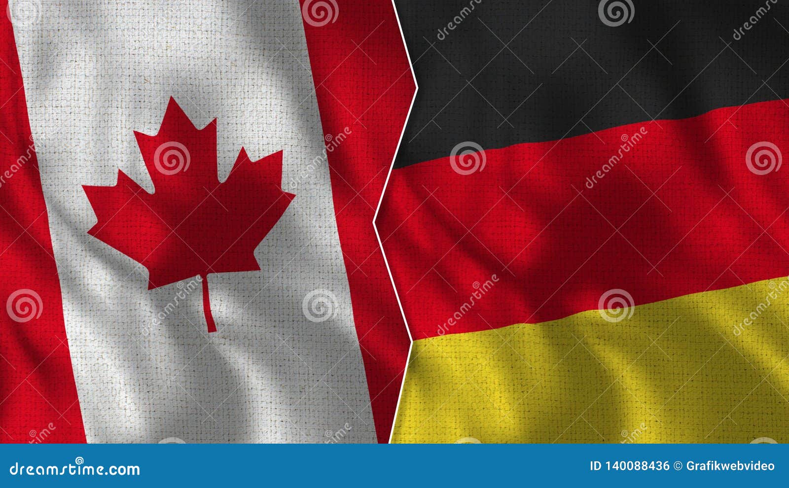 Canada and Germany Half Flags Together Stock Photo - Image of country ...