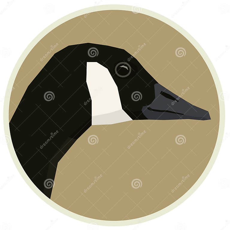 Canada Goose Vector Illustration of Bird in Round Frame Stock Vector ...