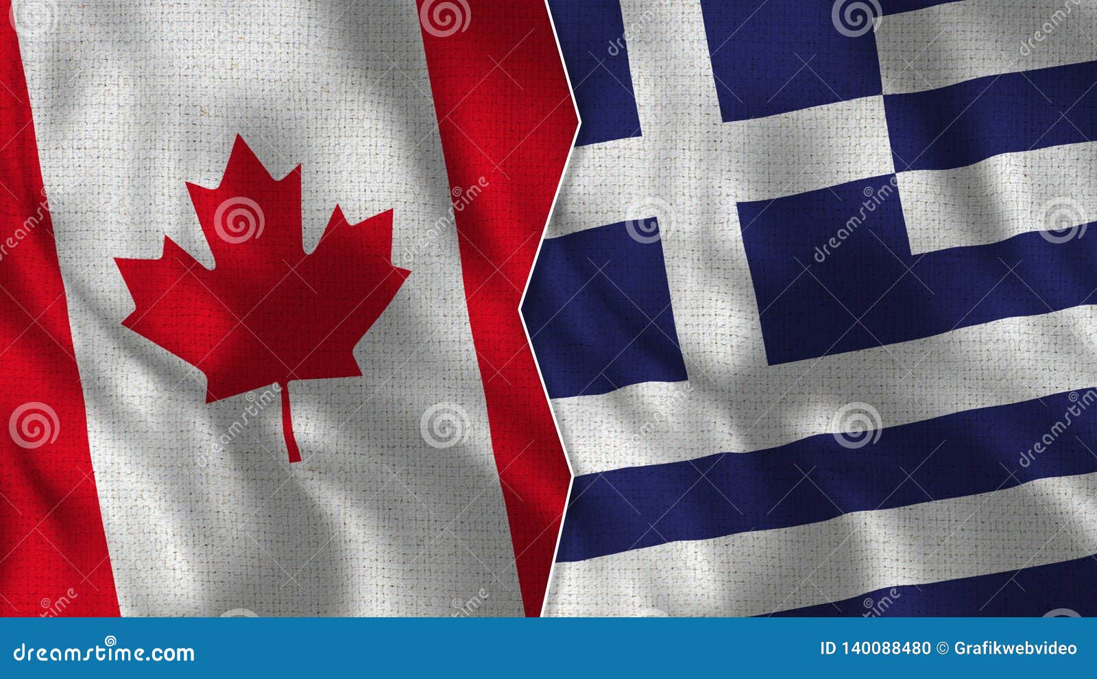 Canada and Greece Half Flags Together Stock Photo - Image of national ...