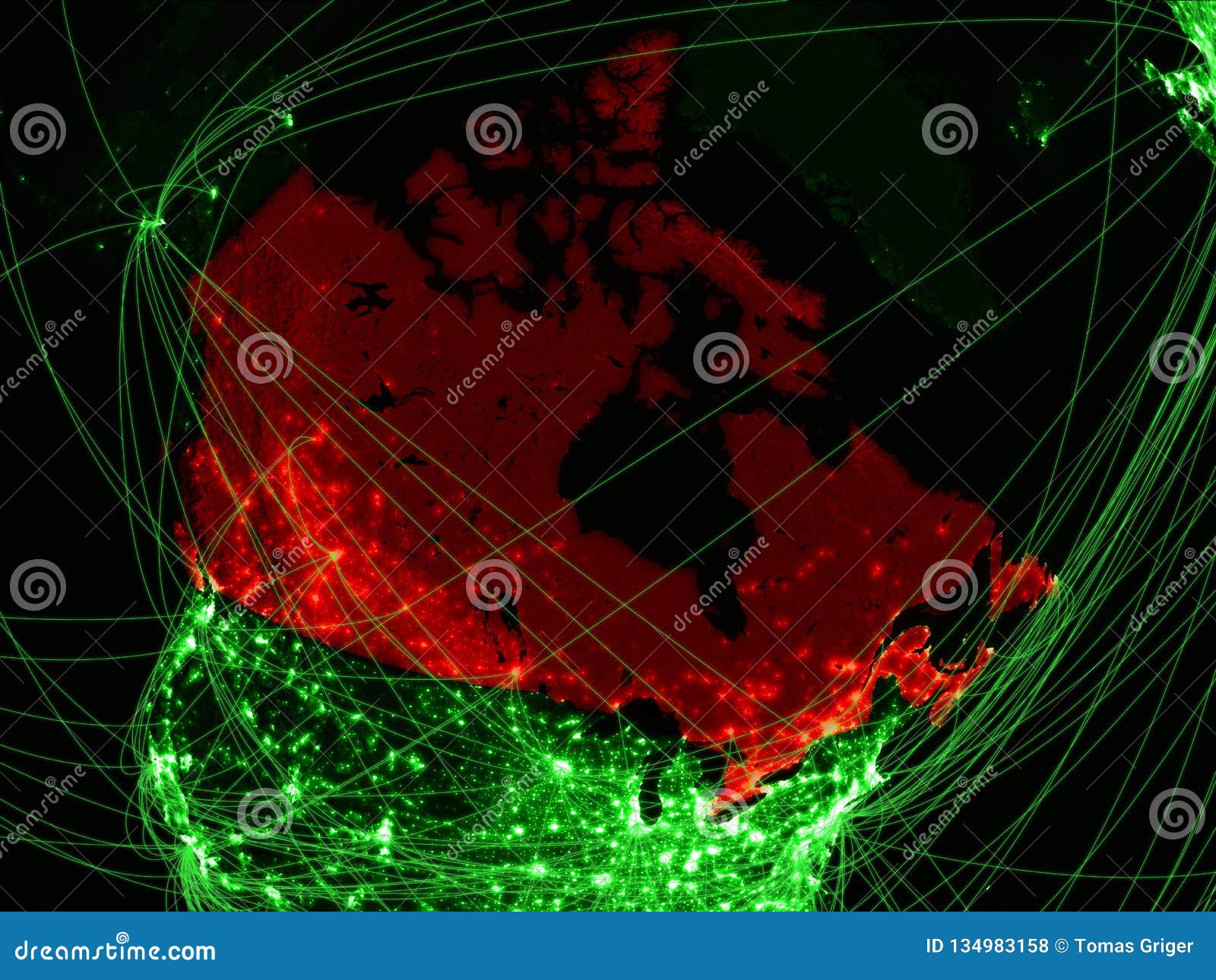 Canada on green map stock illustration. Illustration of green - 134983158