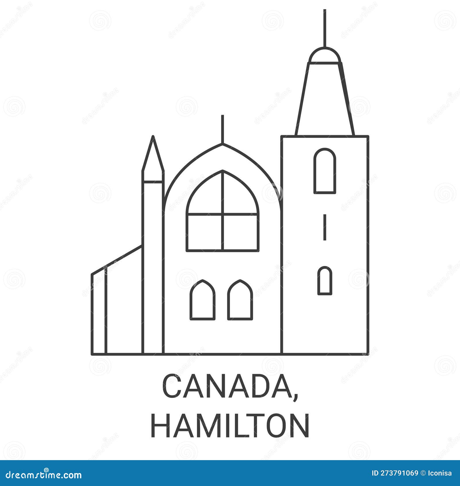 Canada, Hamilton Travel Landmark Vector Illustration Stock Illustration ...