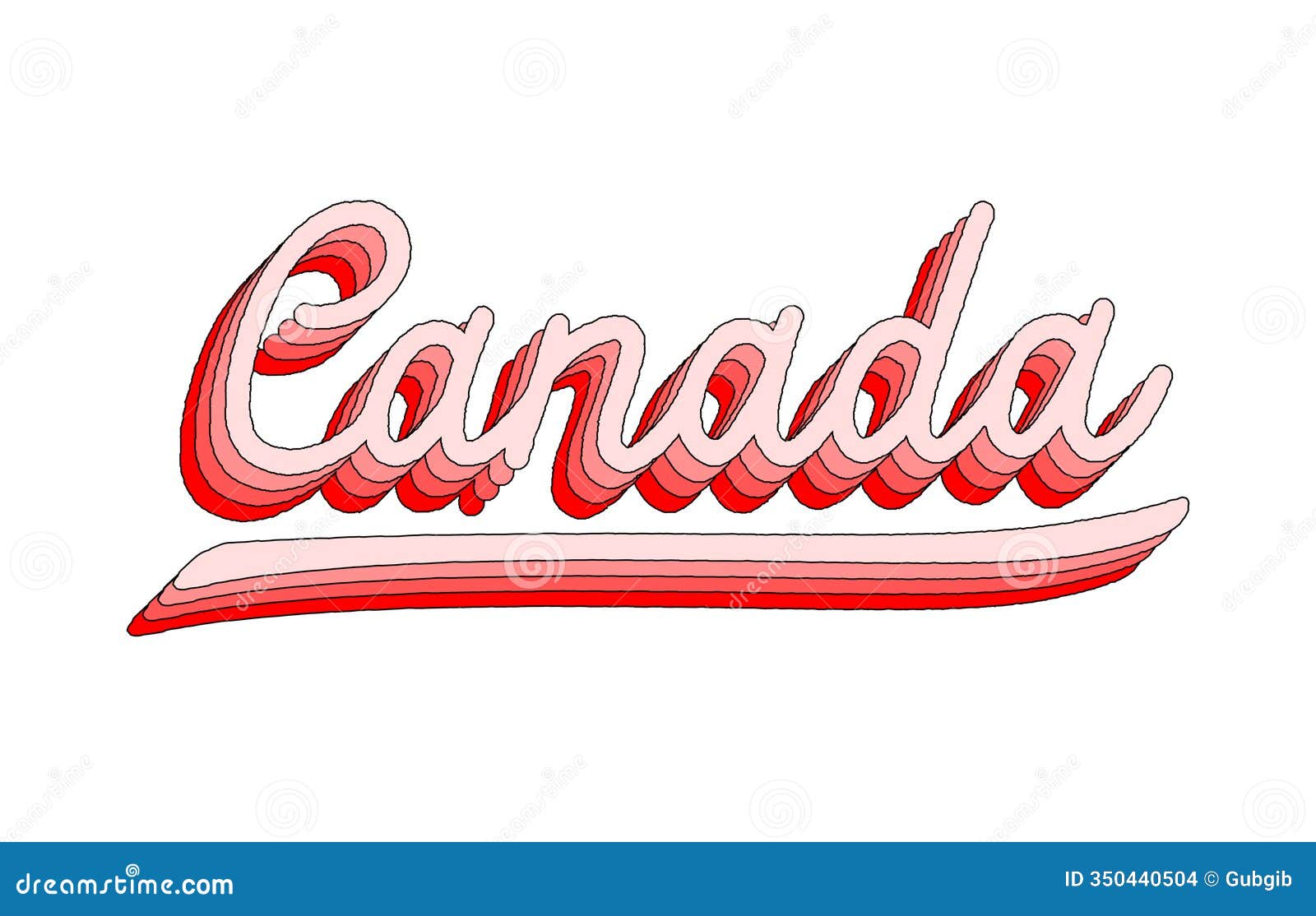 Canada Hand Lettering with 3d Isometric Effect and Rainbow Patterns ...