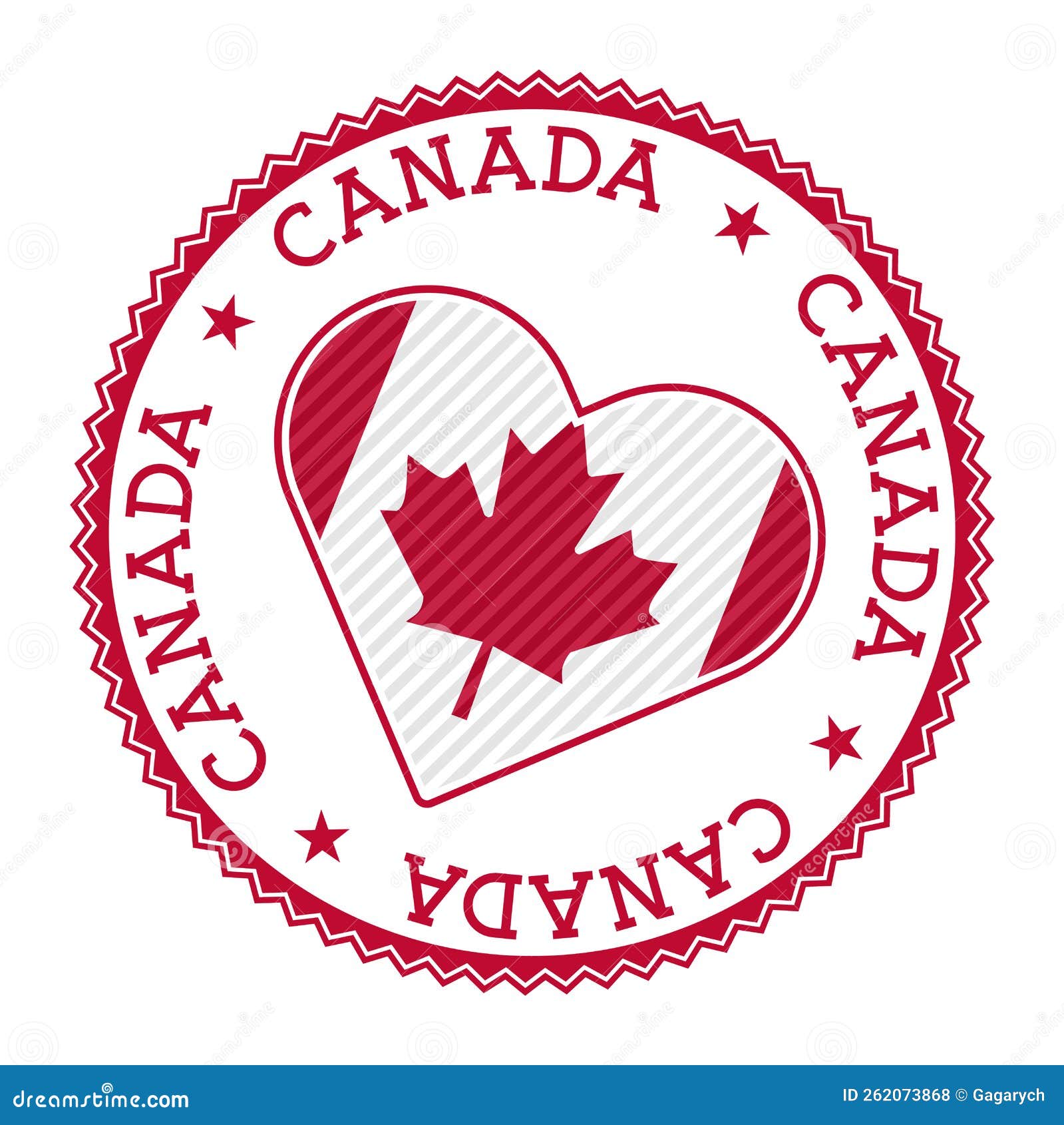 Canada heart badge. stock vector. Illustration of consulate - 262073868