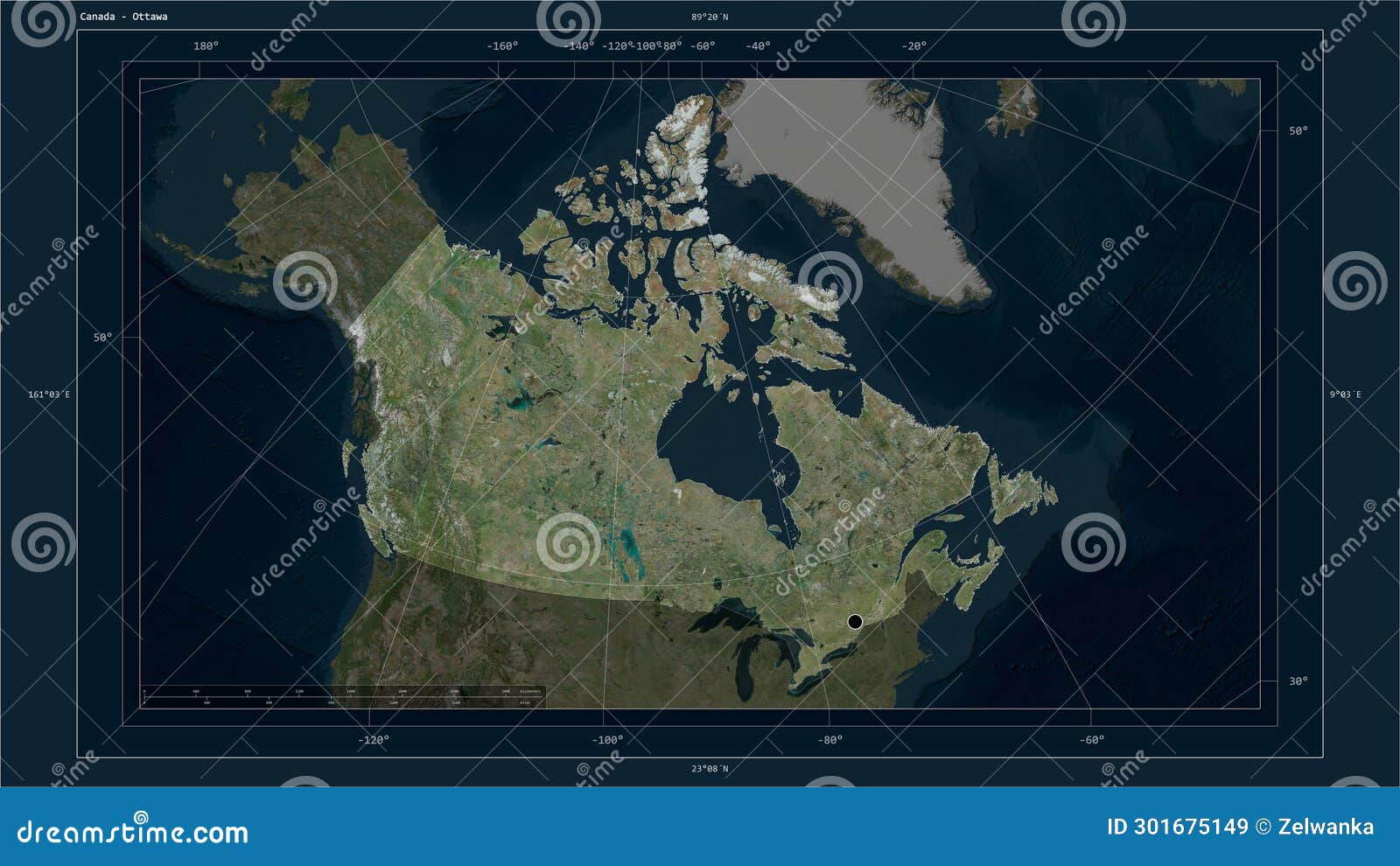 Canada Highlighted - Composition. High-res Satellite Stock Illustration ...