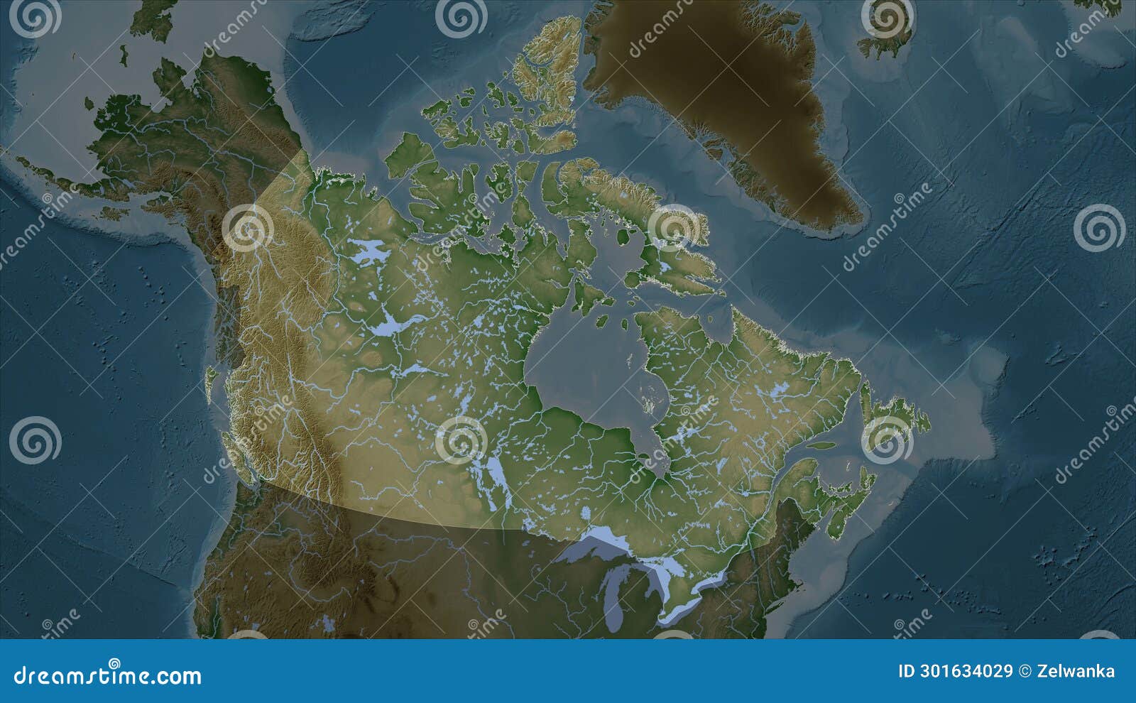 Canada highlighted. Pale stock illustration. Illustration of north ...