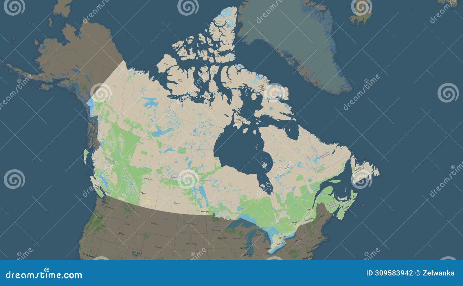 Canada Highlighted. Topo Standard Stock Illustration - Illustration of ...