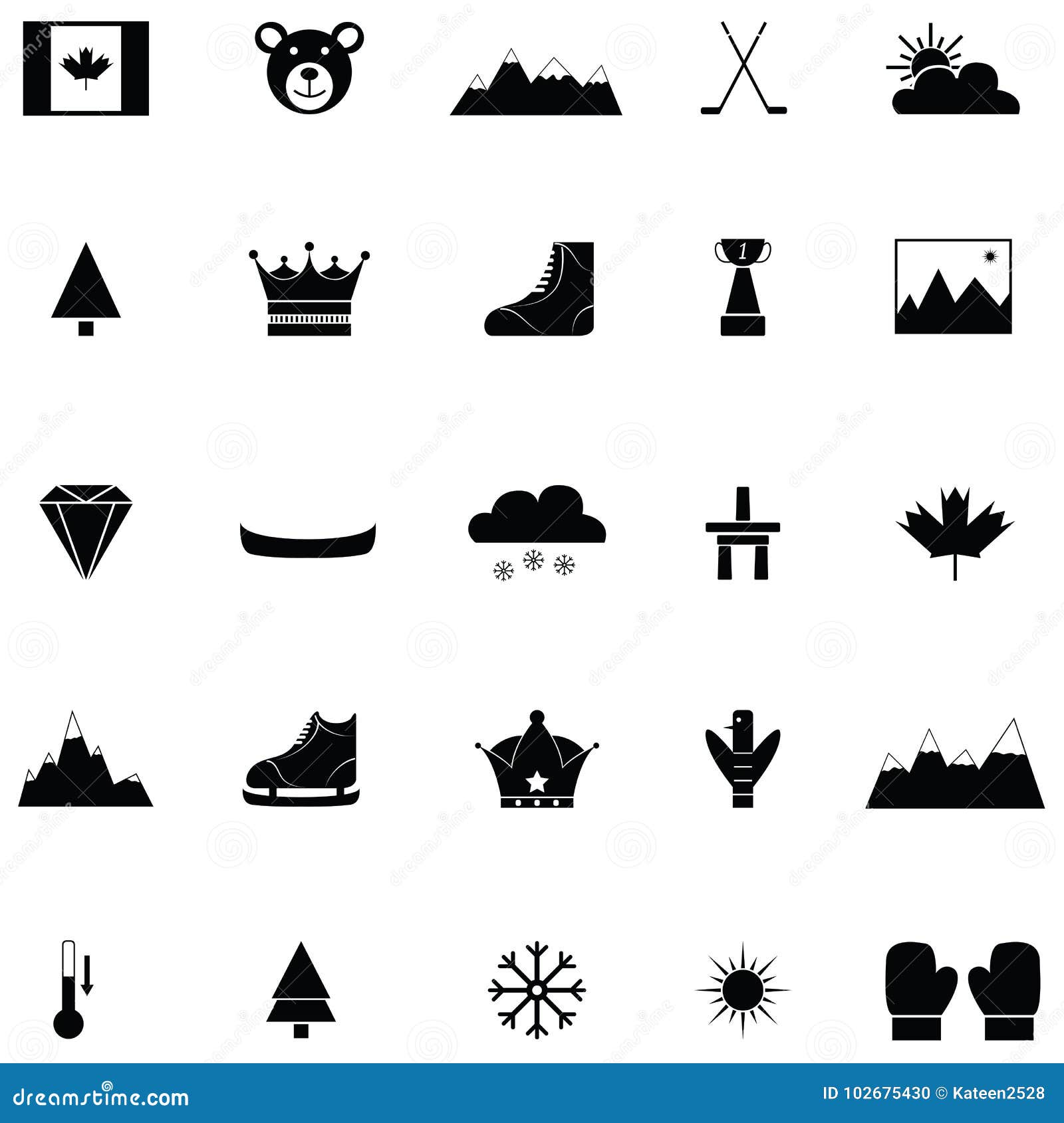 Canada icon set stock vector. Illustration of isolated - 102675430