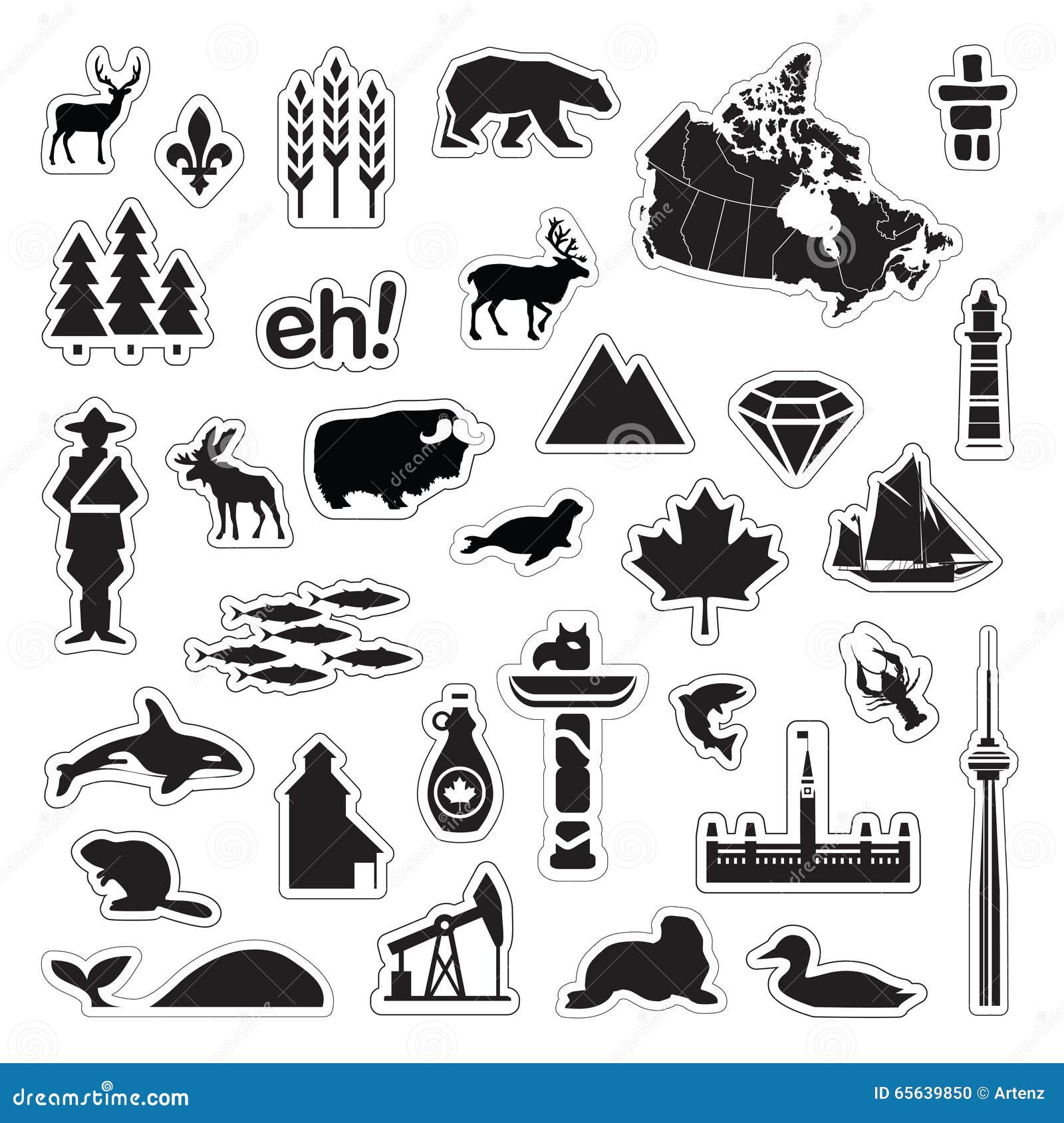 Canada Icons stock illustration. Illustration of baffinisland - 65639850