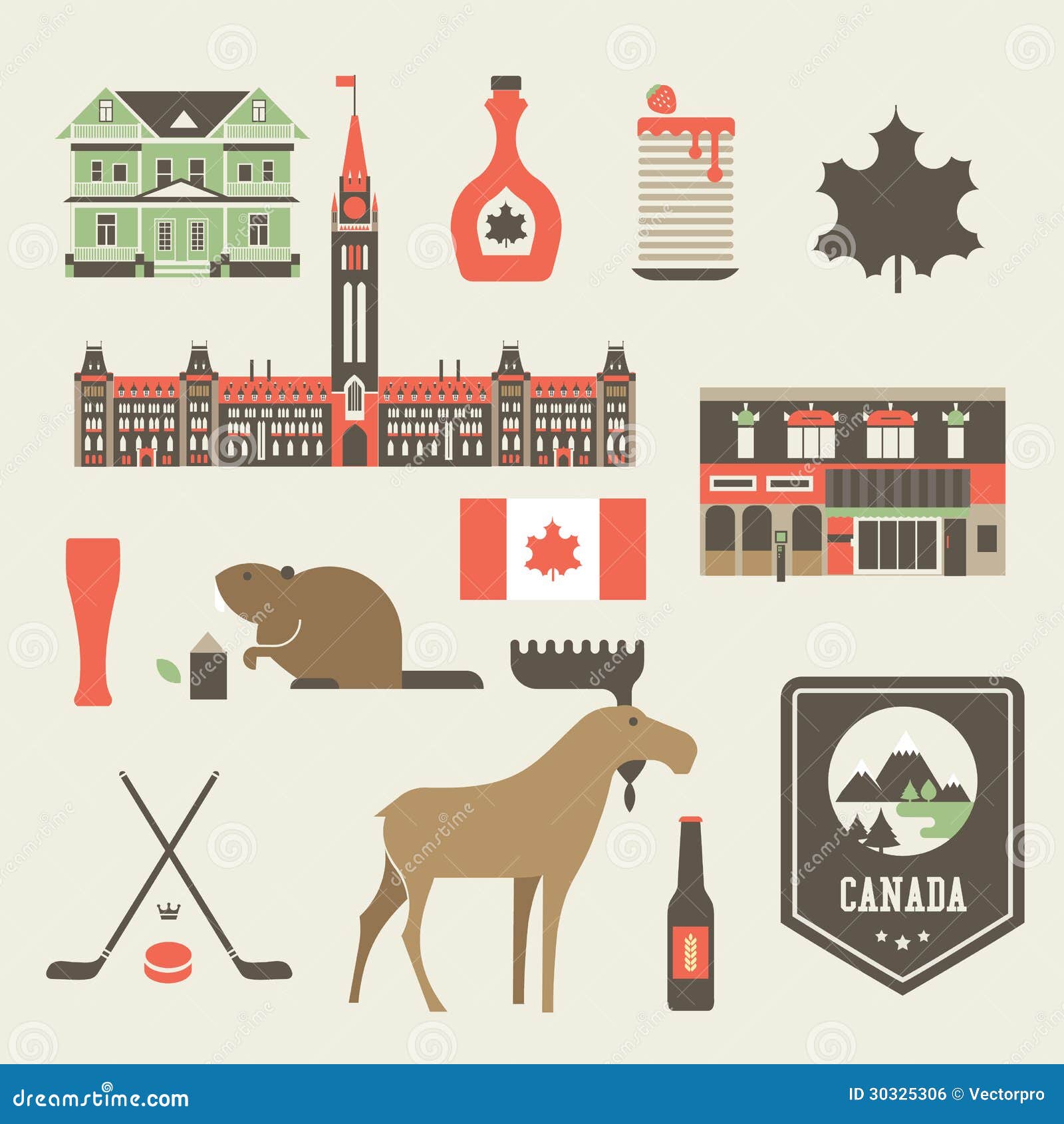 Canada icons stock vector. Illustration of parliament - 30325306