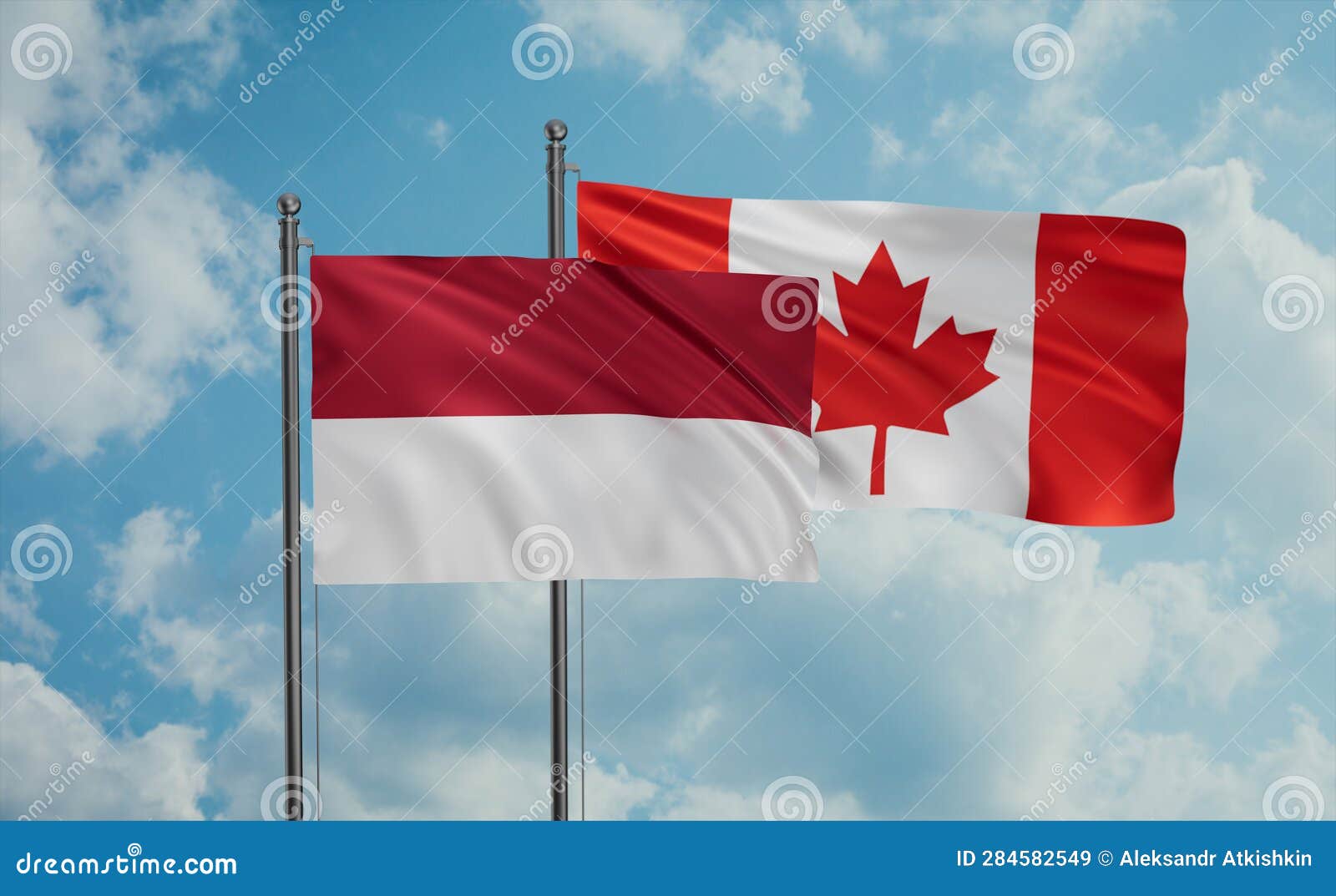 Canada and Indonesia and Bali Island Flag Stock Image - Image of ...