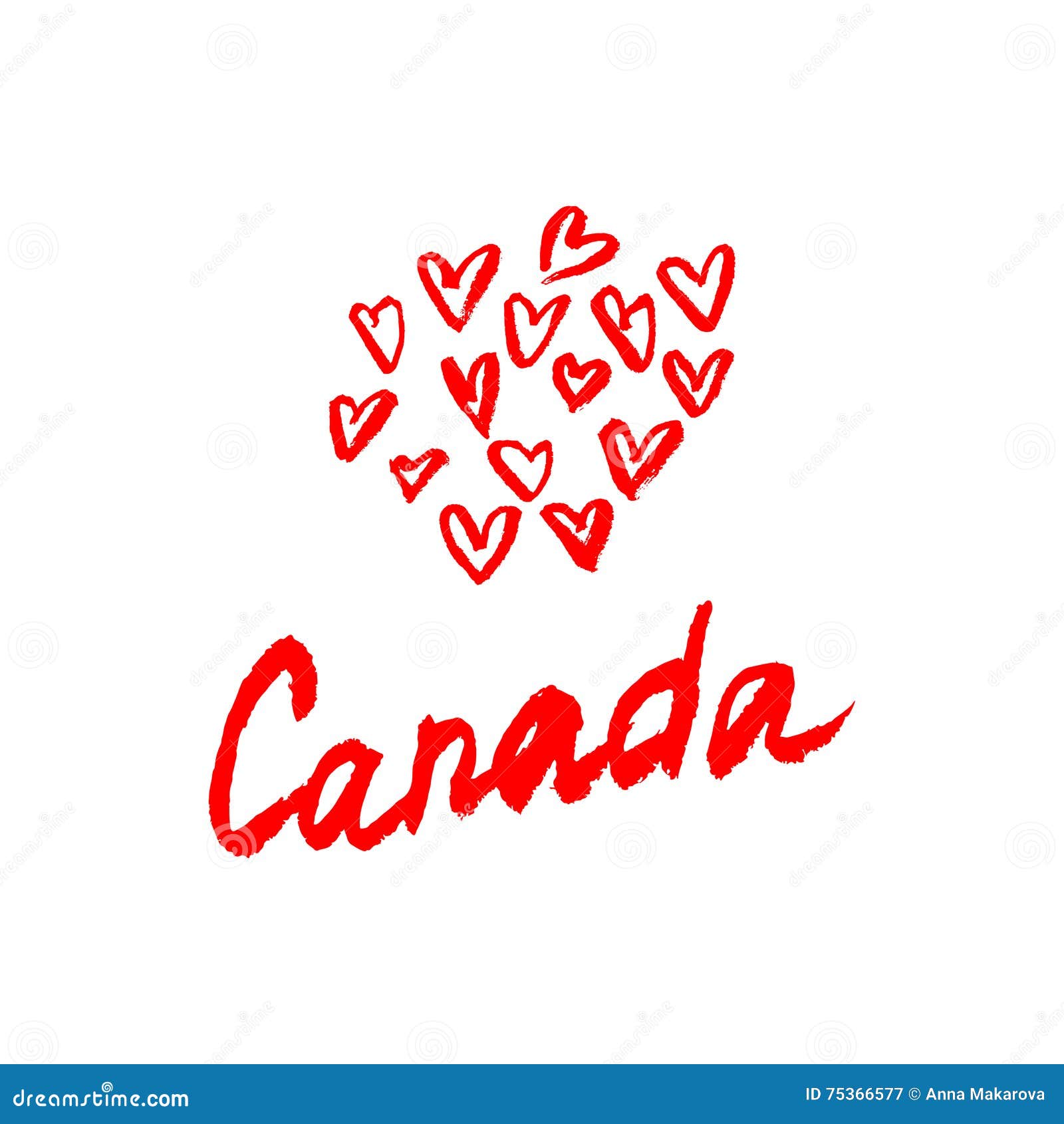 Canada Map Lettering In Red Color. Canada Map Typography States Cartoon ...