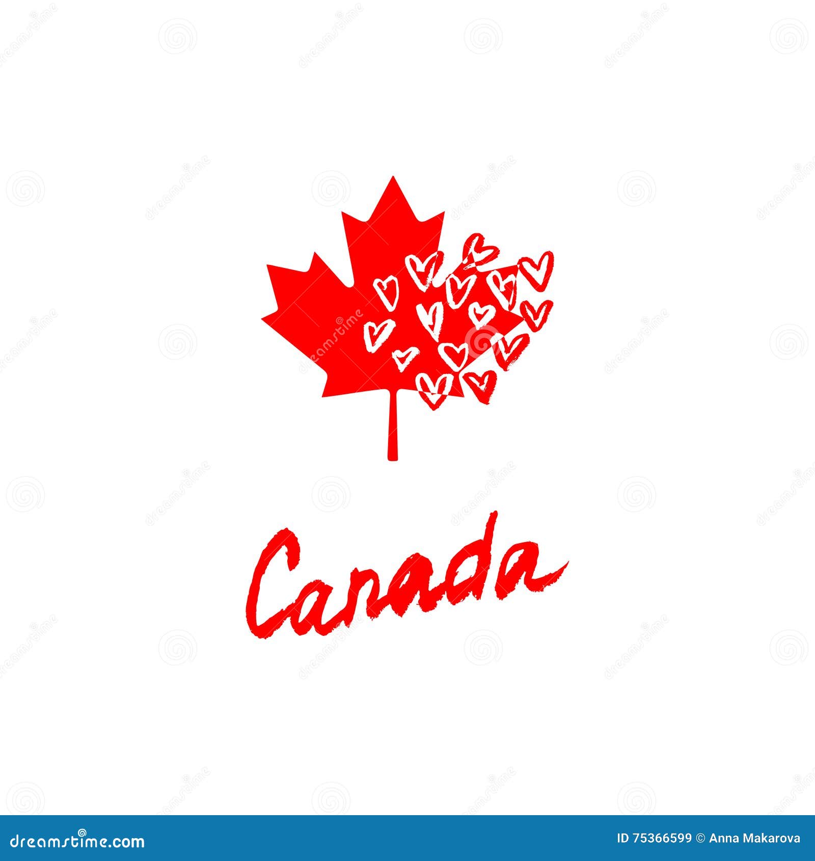 Canada Lettering Logo with Element Isolated. Hand Drawn . Stock ...