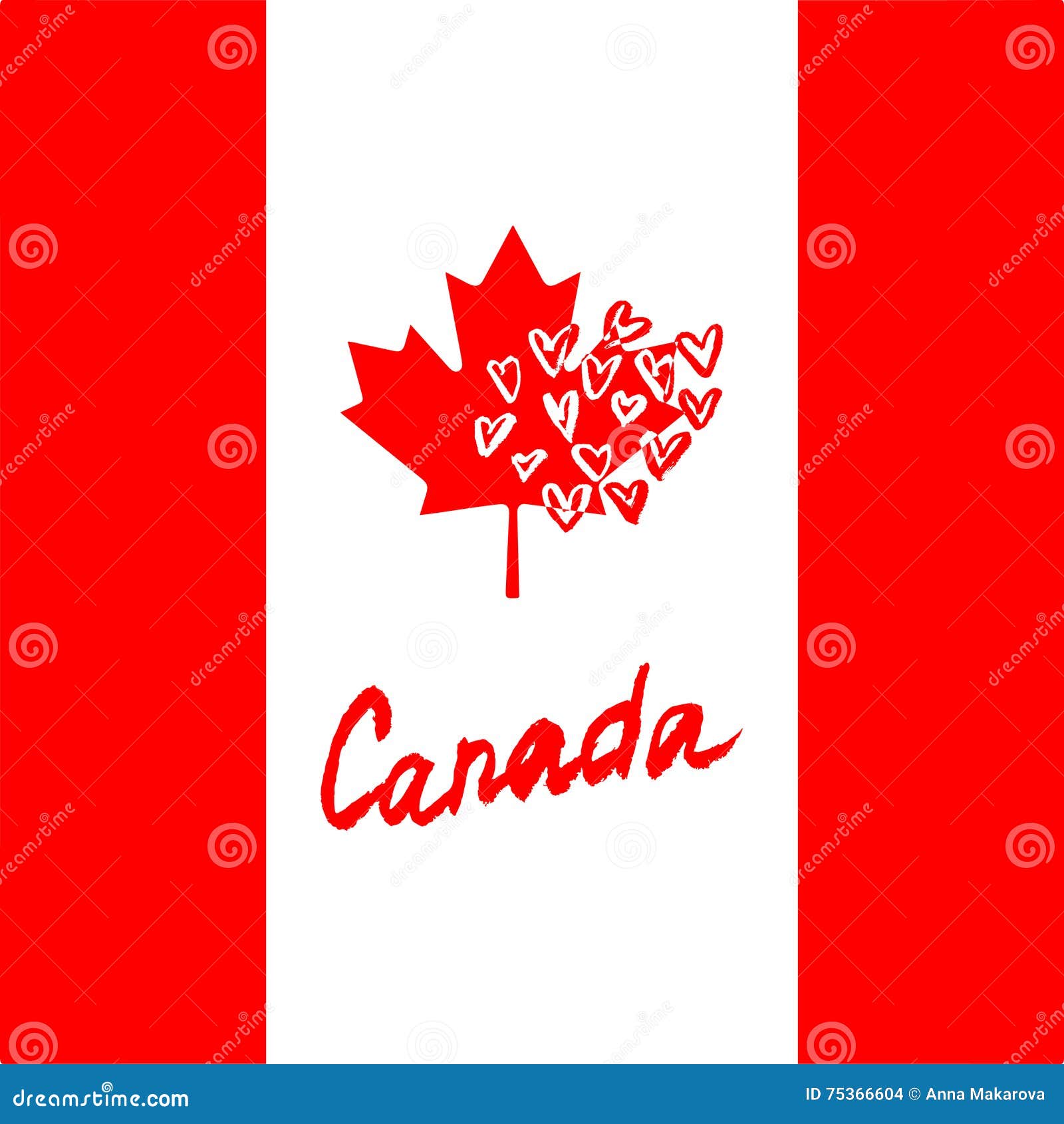 Canada Map Lettering In Red Color. Canada Map Typography States Cartoon ...
