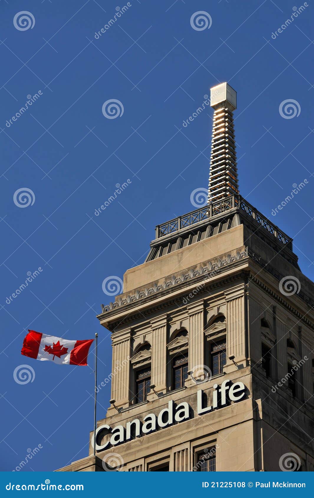 Canada Life Historic Building In Toronto With CN Tower In The ...