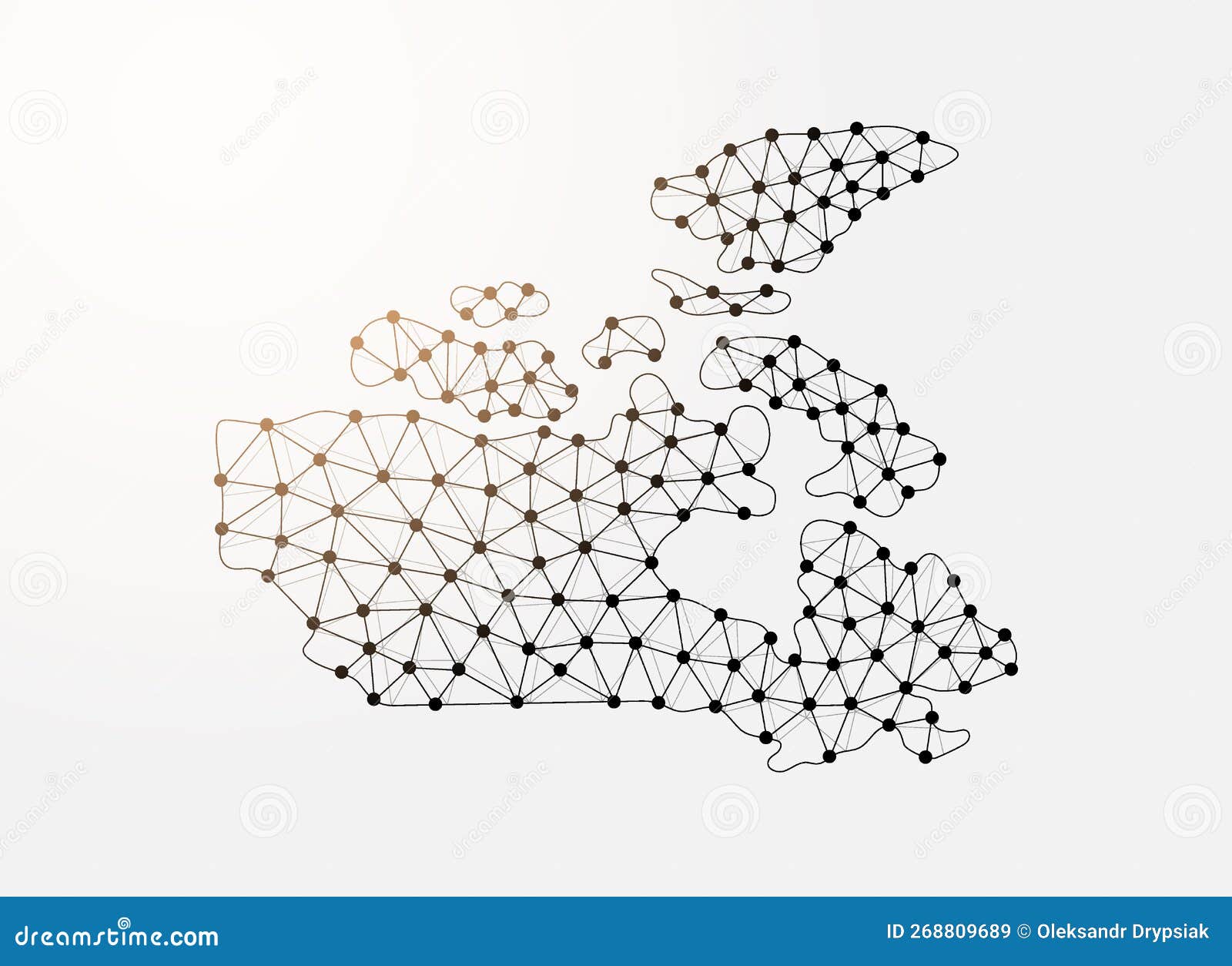 Canada Low Poly Symbol with Connected Dots. Canada Map Design Vector ...