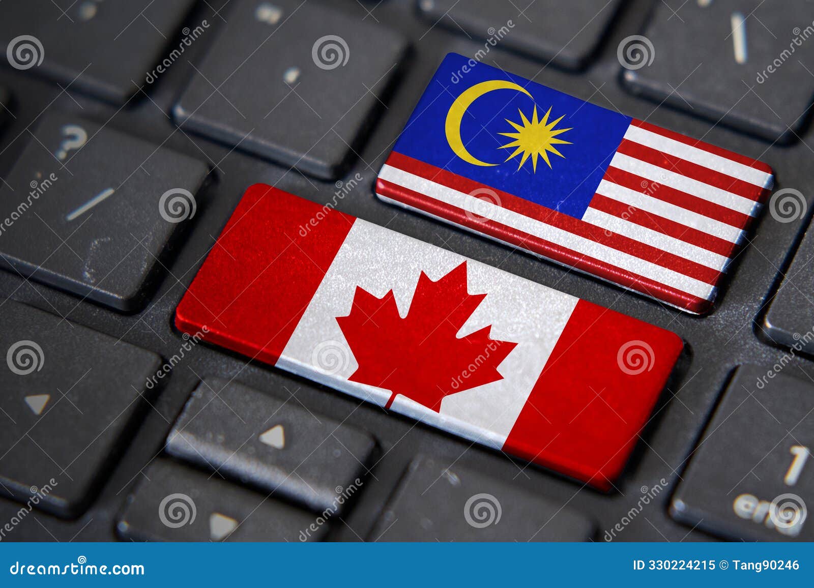Canada and Malaysia Flags on Computer Keyboard Stock Image - Image of ...