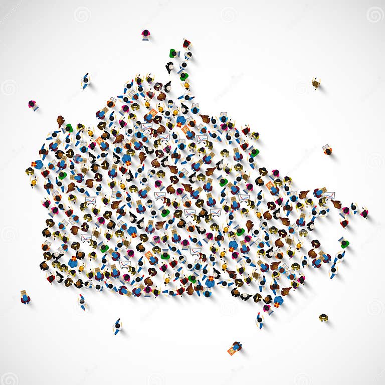 Canada Many People Sign Map. Stock Vector - Illustration of abstract ...