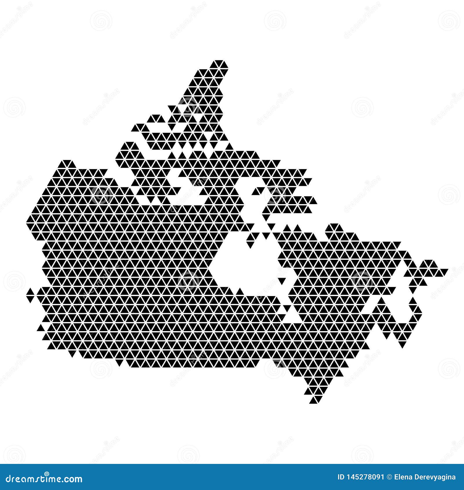 Canada Map Abstract Schematic from Black Triangles Repeating Pattern ...