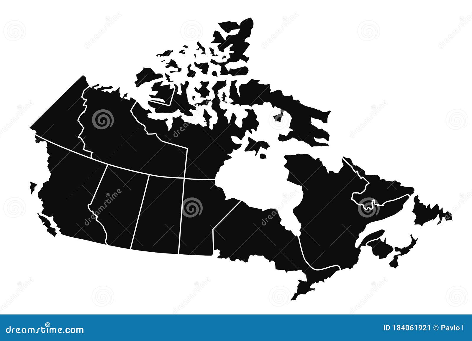 Canada Map with Administrative Division Isolated â€“ Vector Stock ...