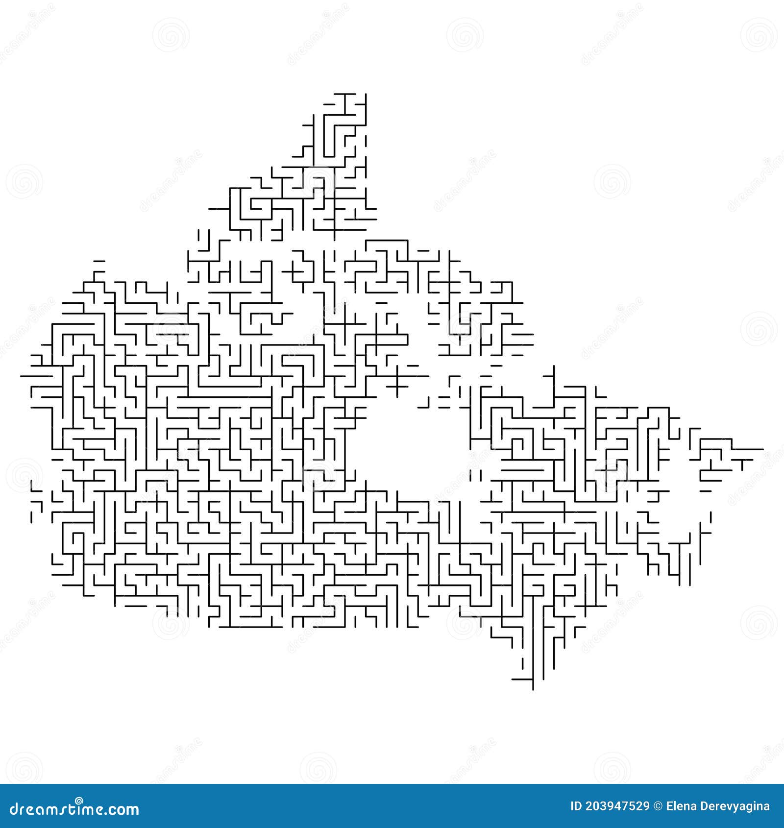 Canada Map from Black Pattern of the Maze Grid. Vector Illustration ...