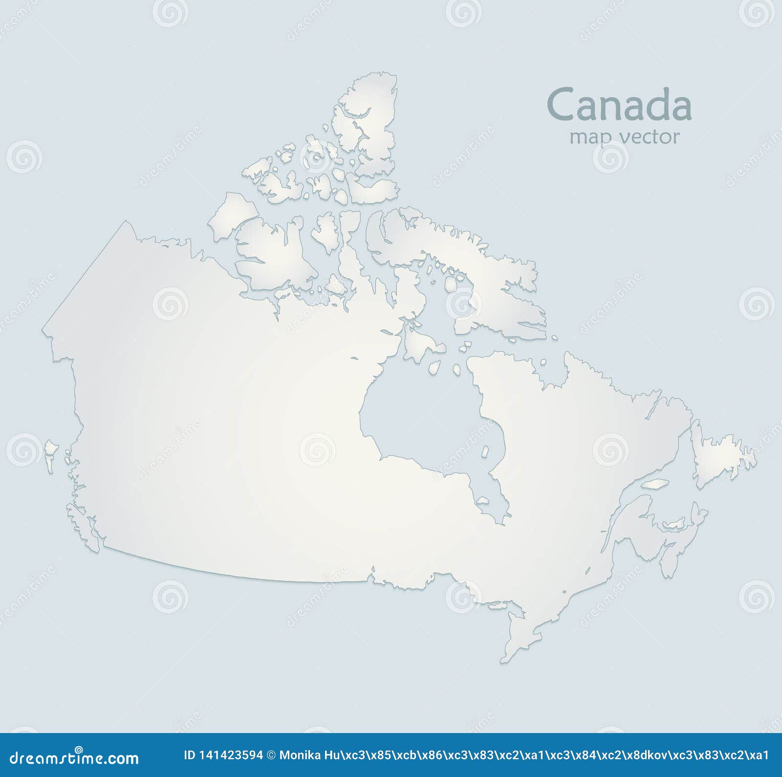 Canada Map Blue White Paper 3D Stock Vector - Illustration of island ...